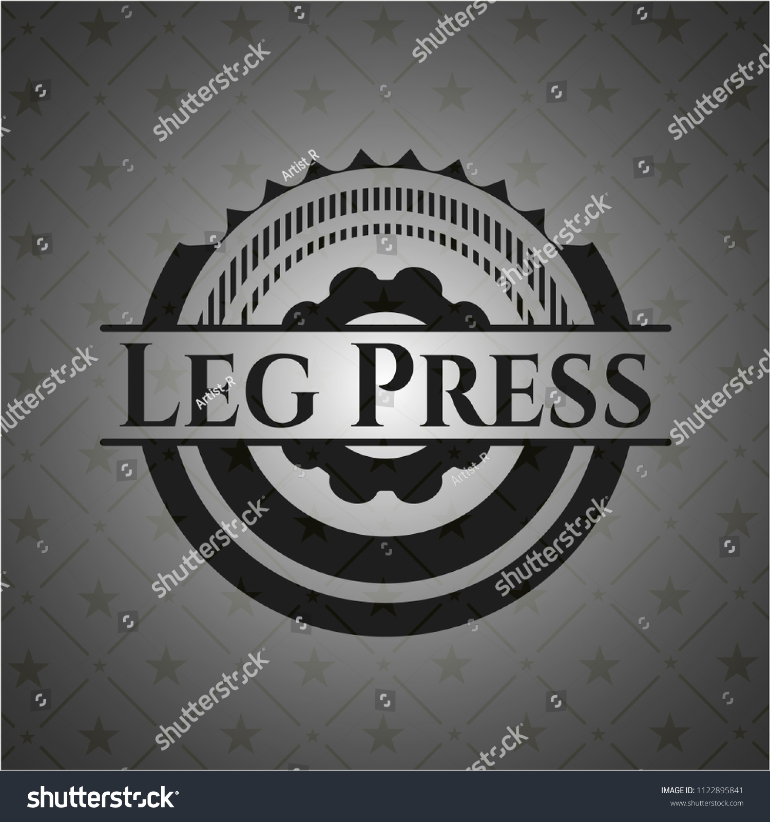Leg Press Realistic Dark Emblem Stock Vector (Royalty Free) 1122895841 ...