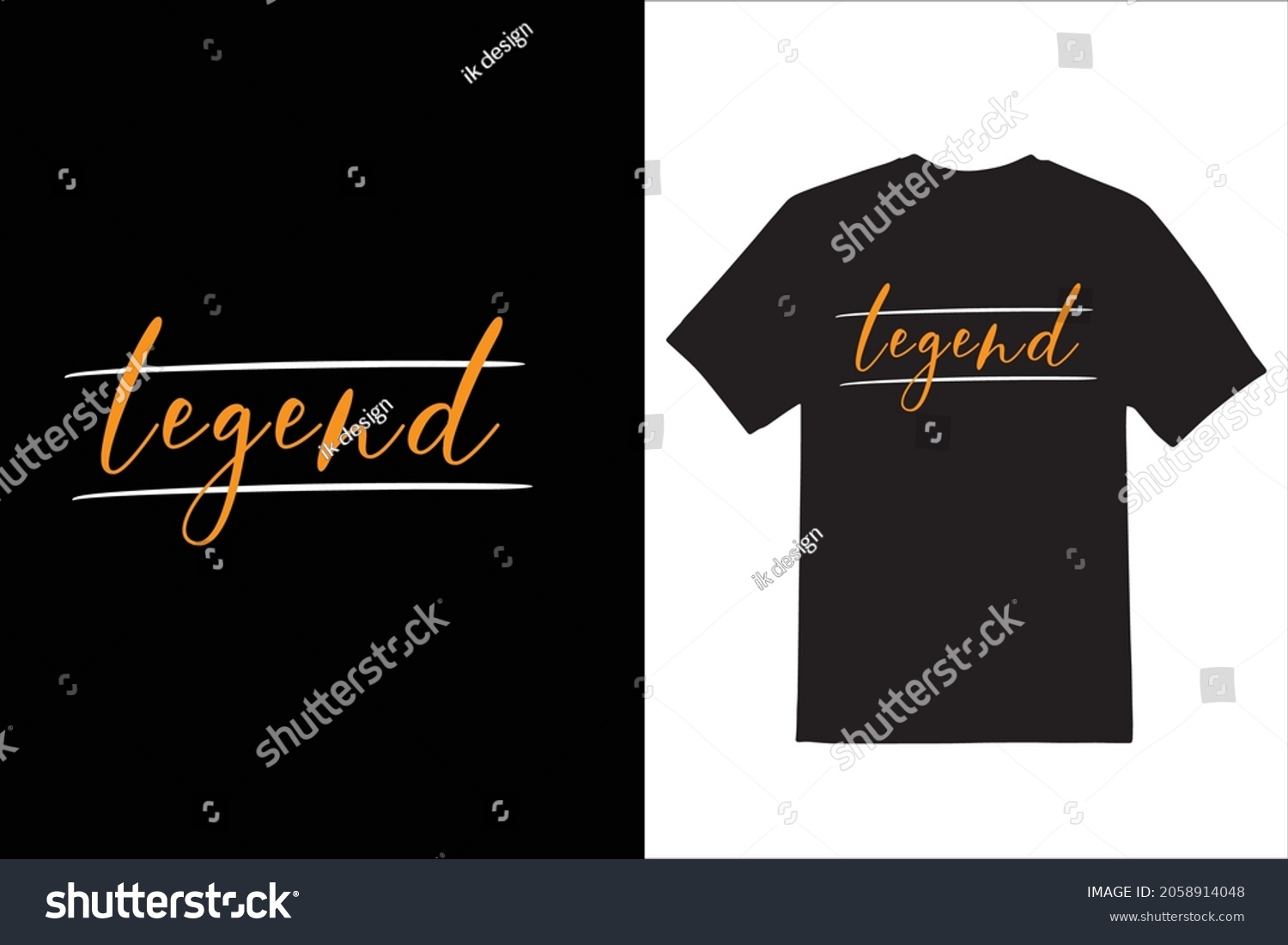 Legend Typeface Vector T Shirt Design Stock Vector (Royalty Free ...