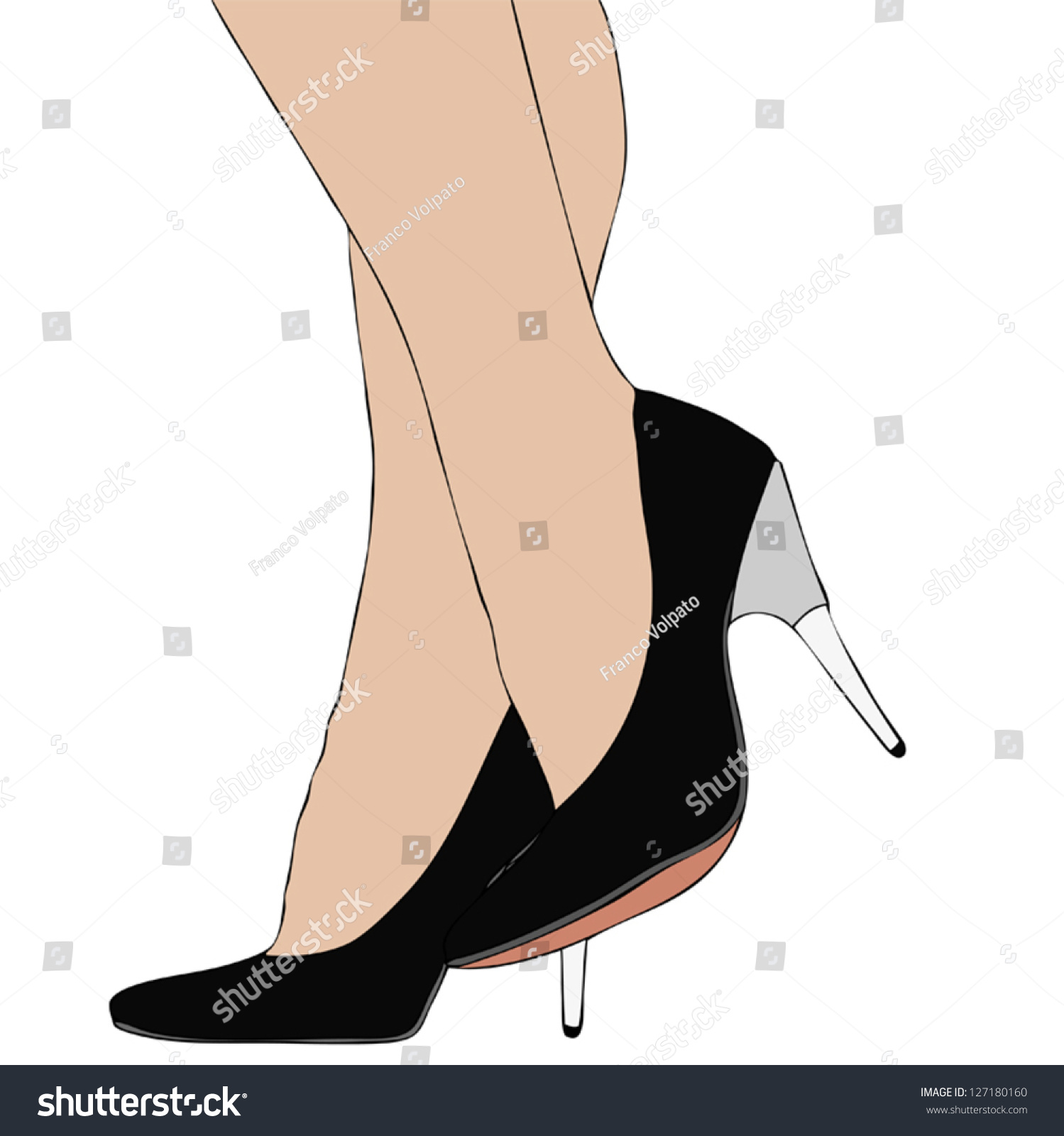 Legs High Heels Stock Vector (Royalty Free) 127180160 | Shutterstock