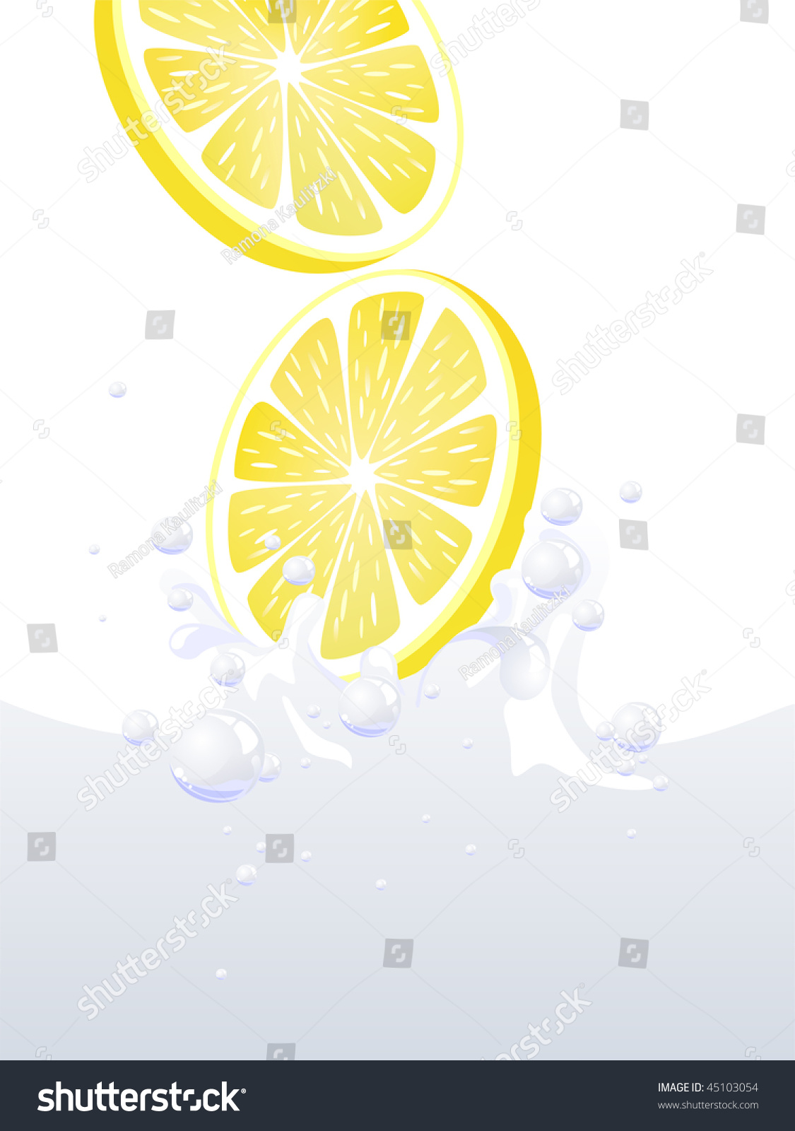 Lemon Dropping Into Water Stock Vector (Royalty Free) 45103054 ...