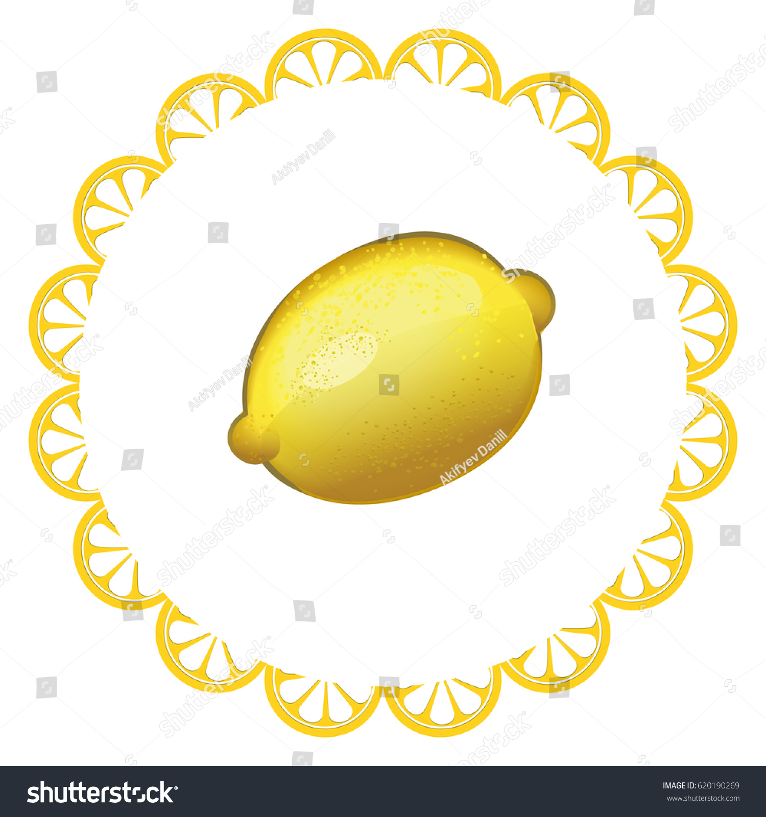 Lemon Round Frame Vector Illustration Stock Vector (Royalty Free ...