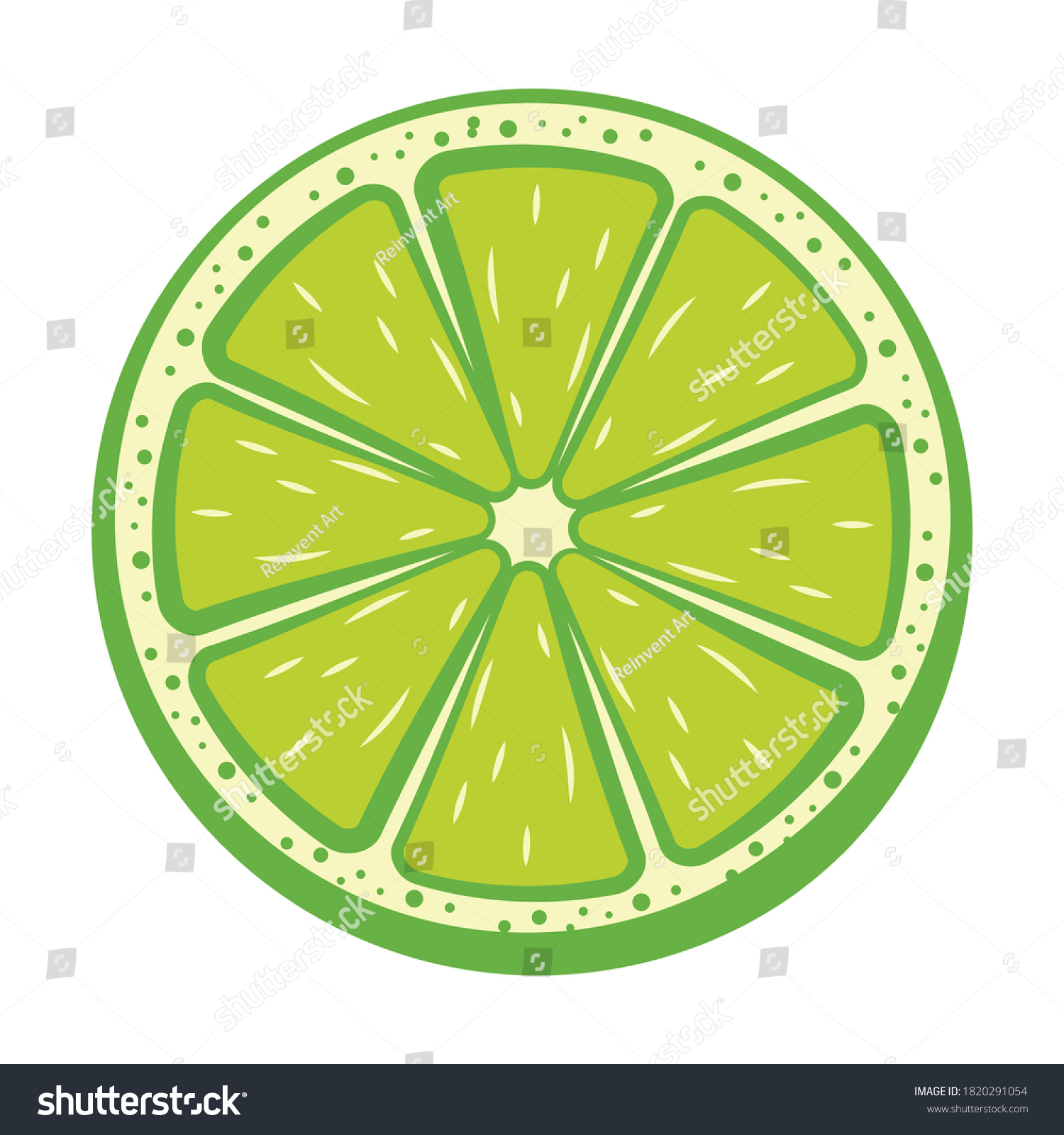 Vektor Stok Lemon Slice Clipart Printable Vector Illustration (Tanpa ...