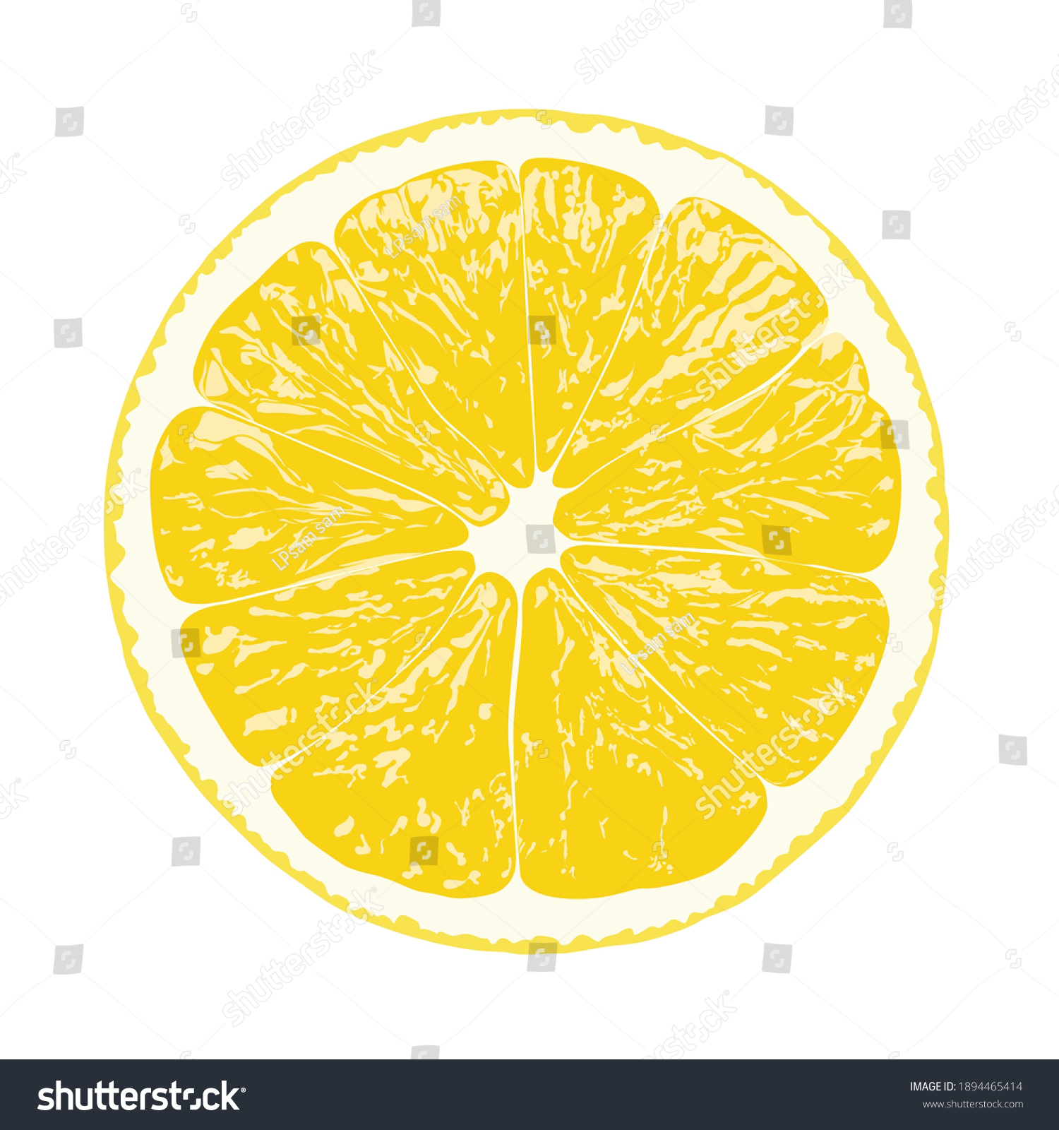 Lemon Slice Clipping Path Isolated On Stock Vector (Royalty Free ...