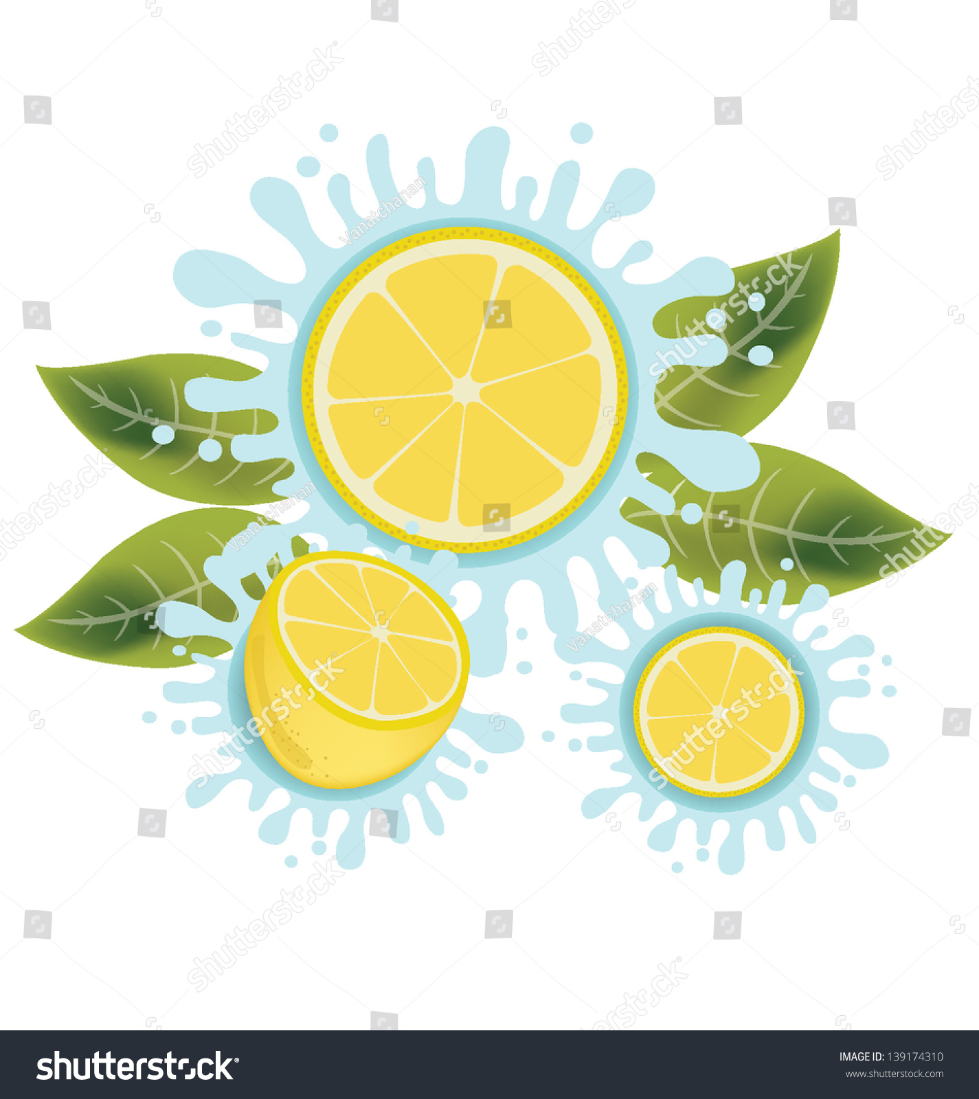 Lemon Splash Vector Illustration Stock Vector (Royalty Free) 139174310 ...