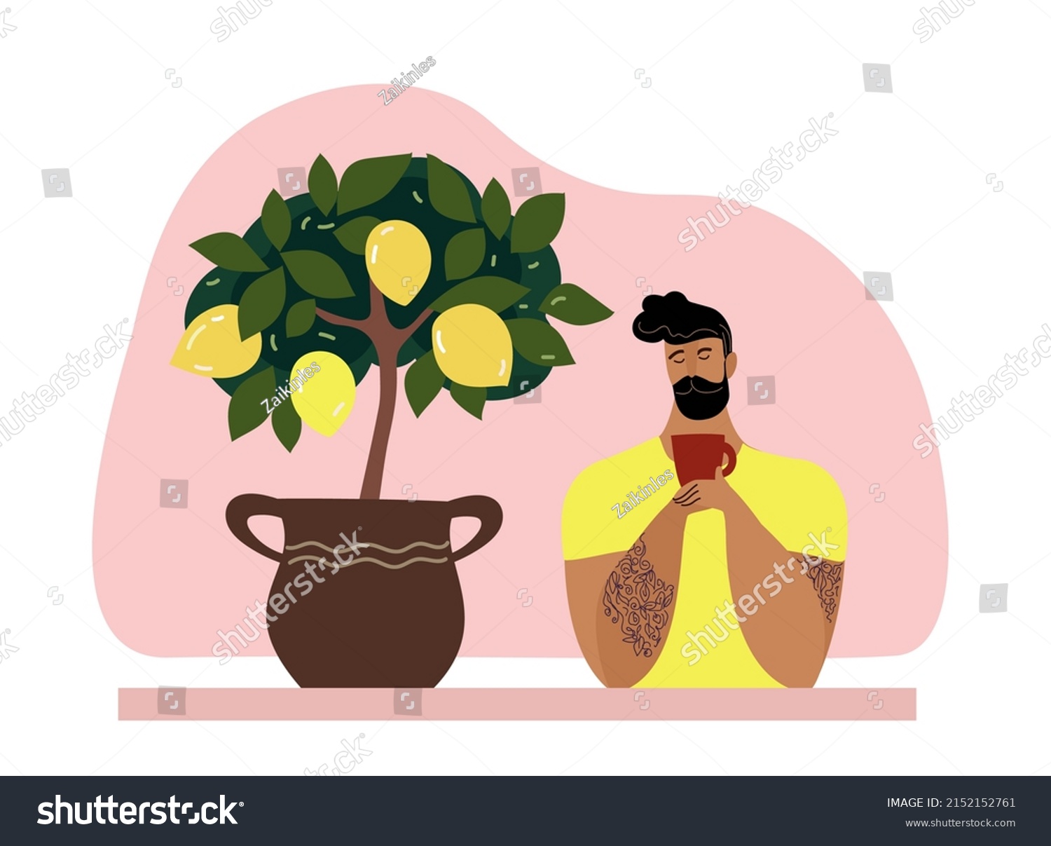 Lemon Tea Lover Cartoon Flat Vector Stock Vector (Royalty Free ...