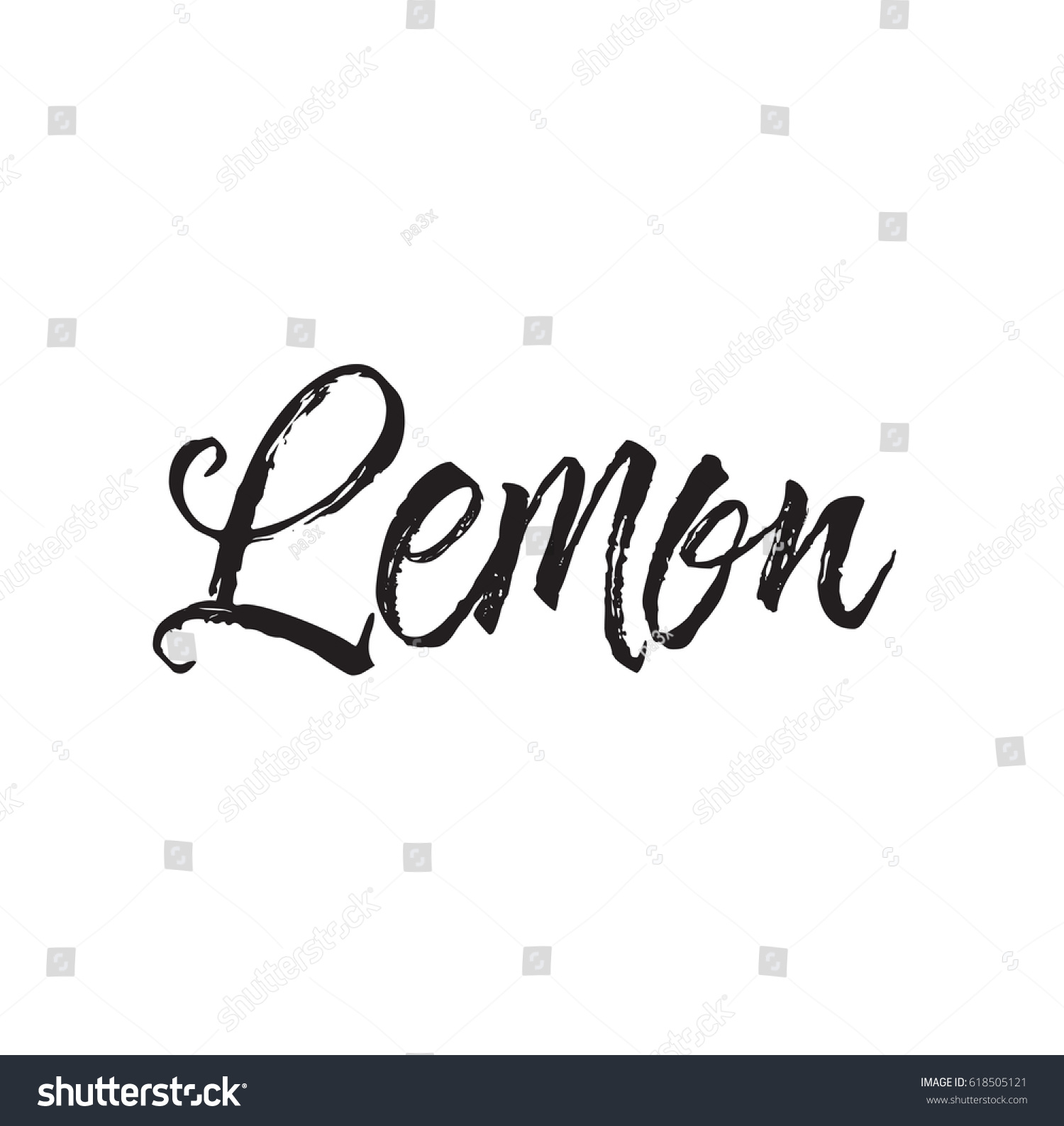 Lemon Text Design Vector Calligraphy Typography: vector de stock (libre ...