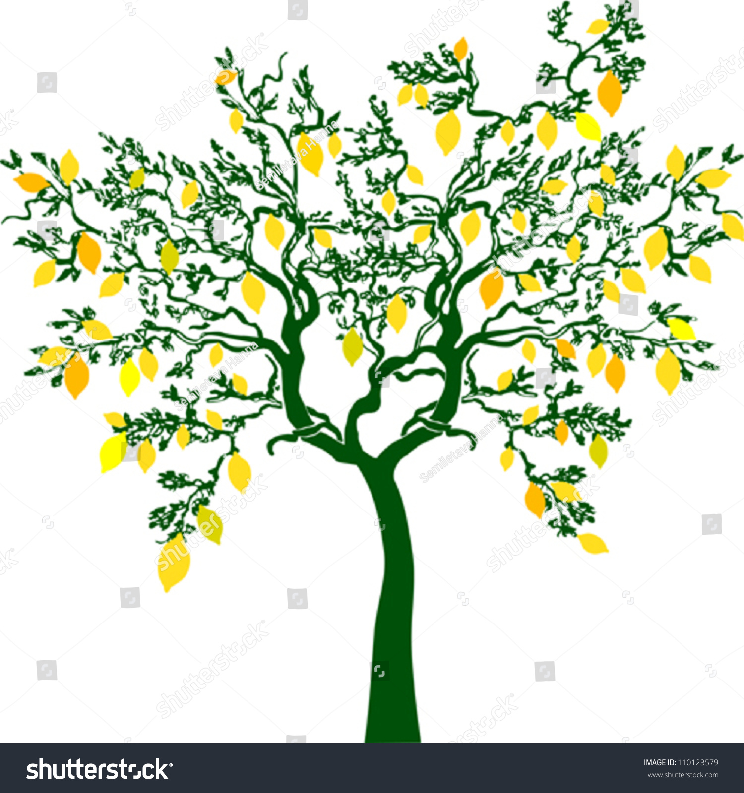 Lemon Tree Isolated On White Background: vector de stock (libre de ...