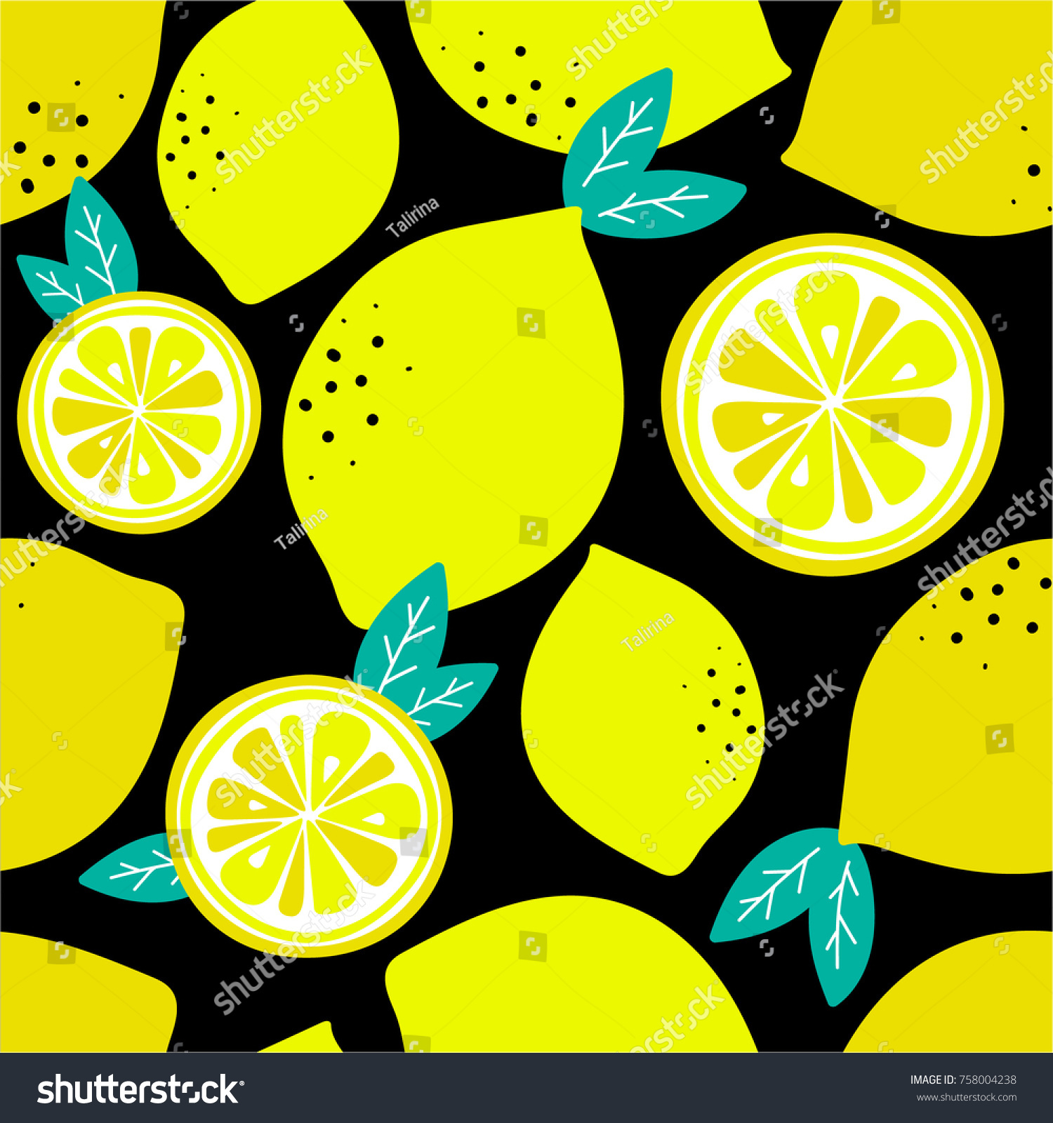 Lemons Background Hand Drawn Overlapping Backdrop Stock Vector (Royalty ...