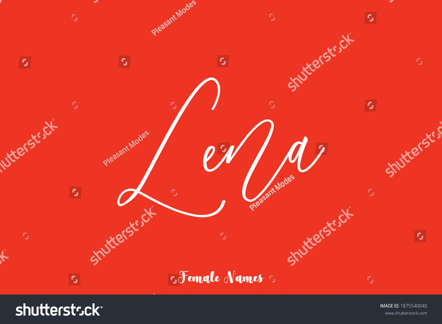 Lenafemale Name Typescript Cursive Calligraphy On Stock Vector (Royalty ...