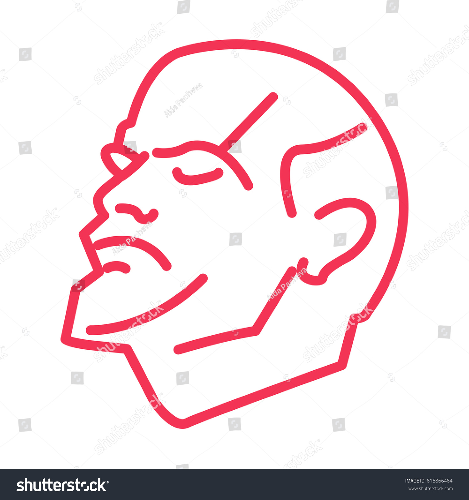 Lenin Vector Line Illustration Stock Vector (Royalty Free) 616866464