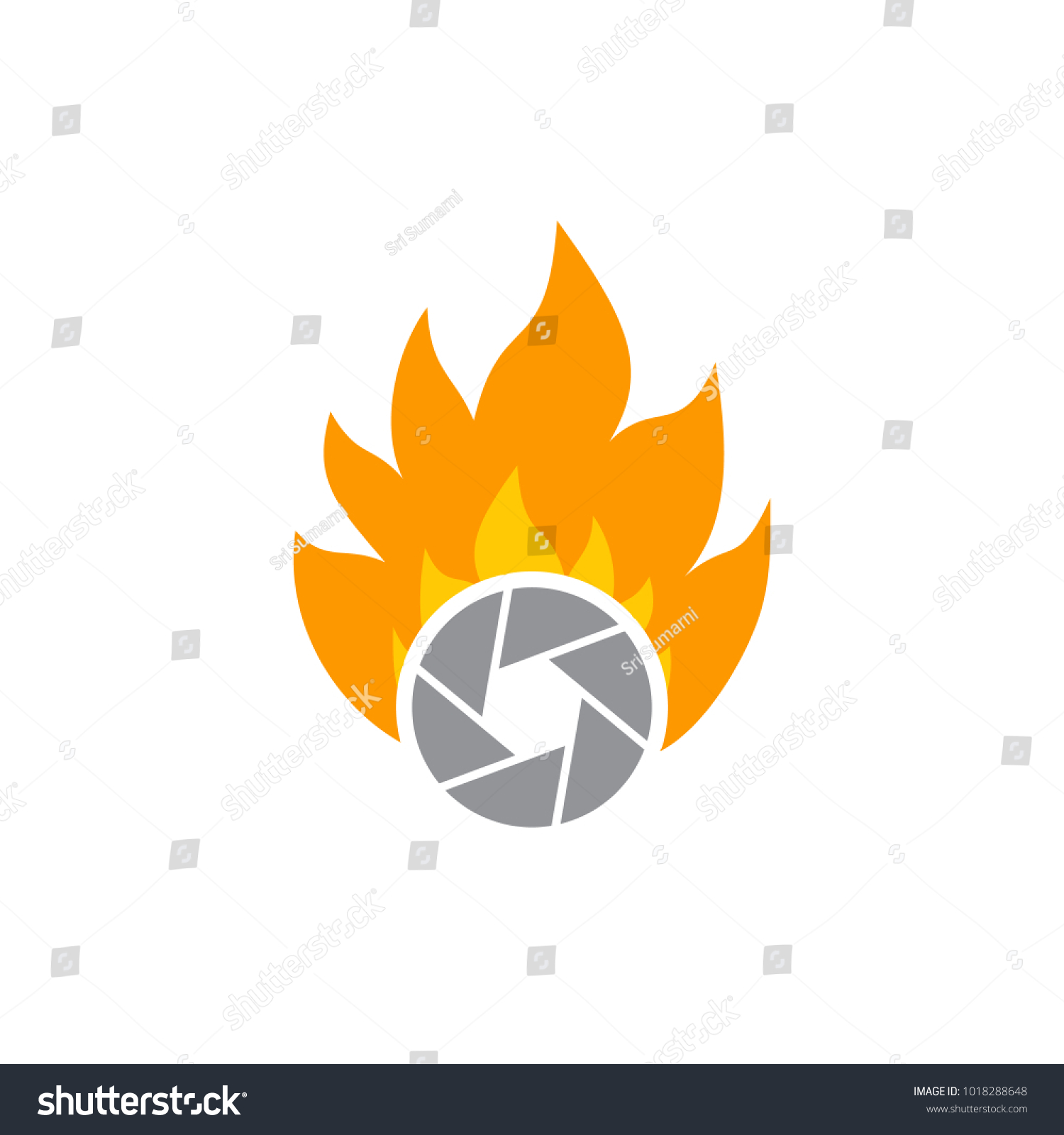Lens Fire Logo Icon Design Stock Vector (Royalty Free) 1018288648 ...