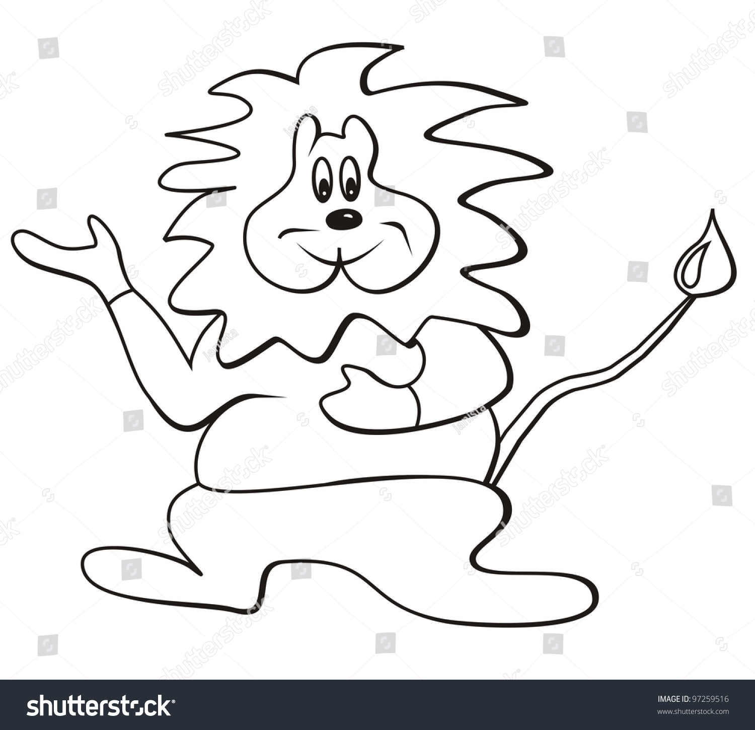 Leo Coloring Stock Vector 97259516 - Shutterstock