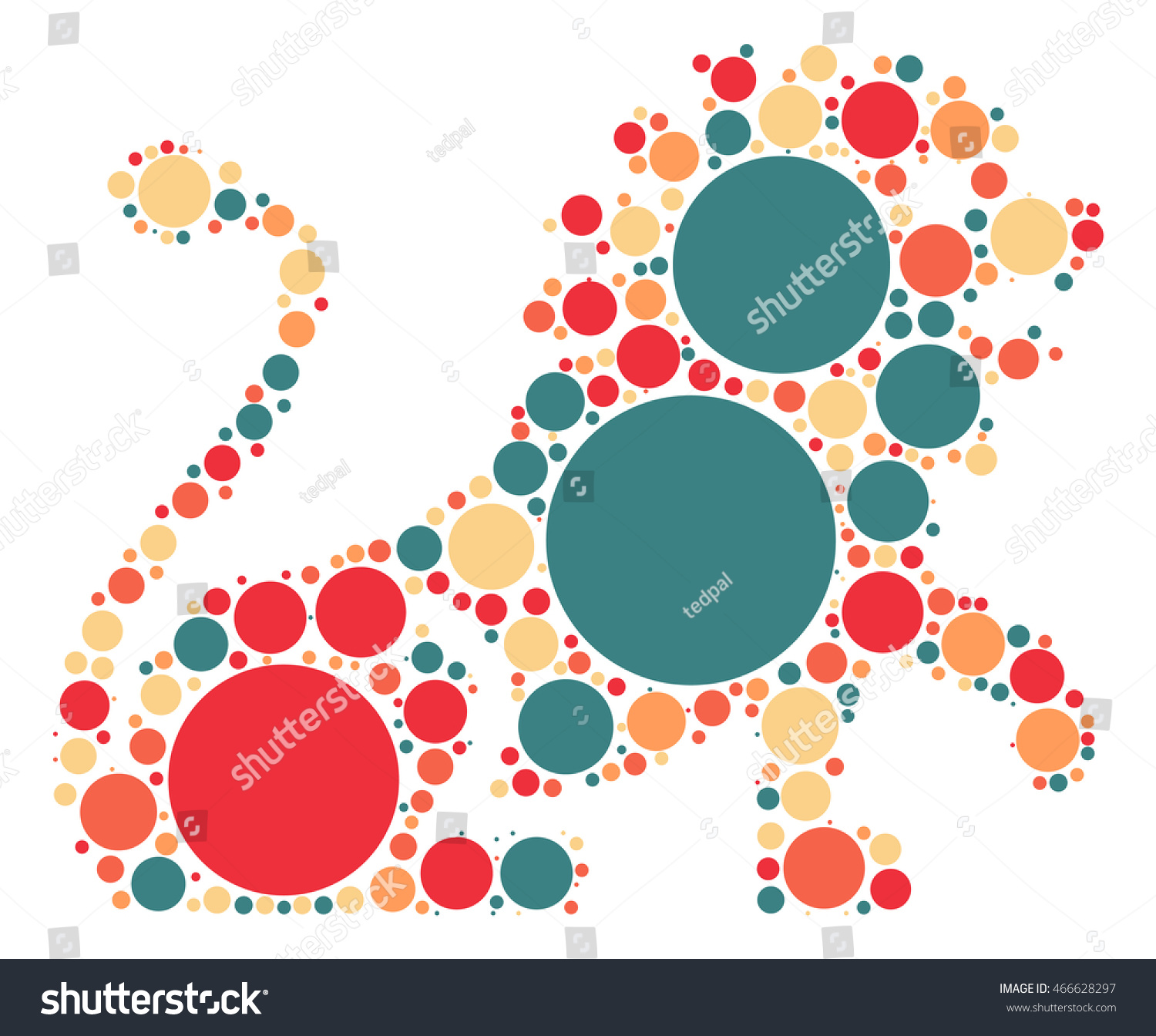 Leo Shape Vector Design By Color Stock Vector (Royalty Free) 466628297