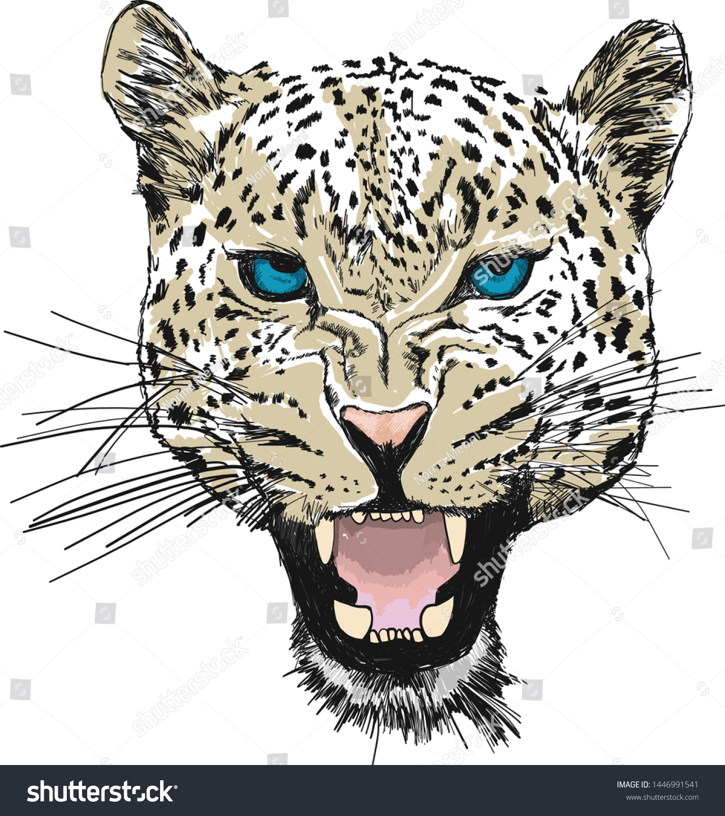 Leopard Head Silhouette Vector Design Stock Vector (Royalty Free ...