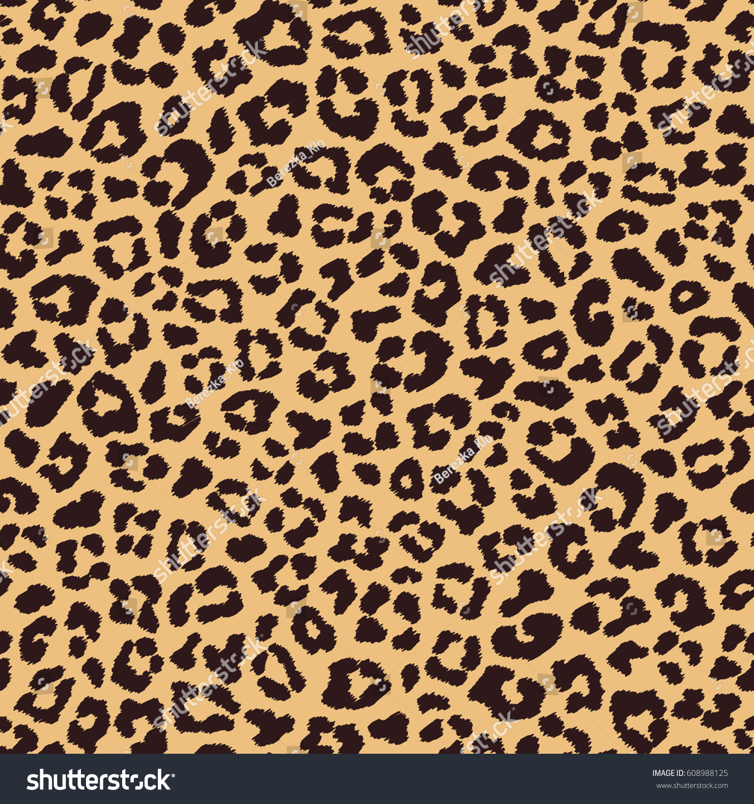 Leopard Seamless Pattern Beige Brown Color Stock Vector (Royalty Free ...