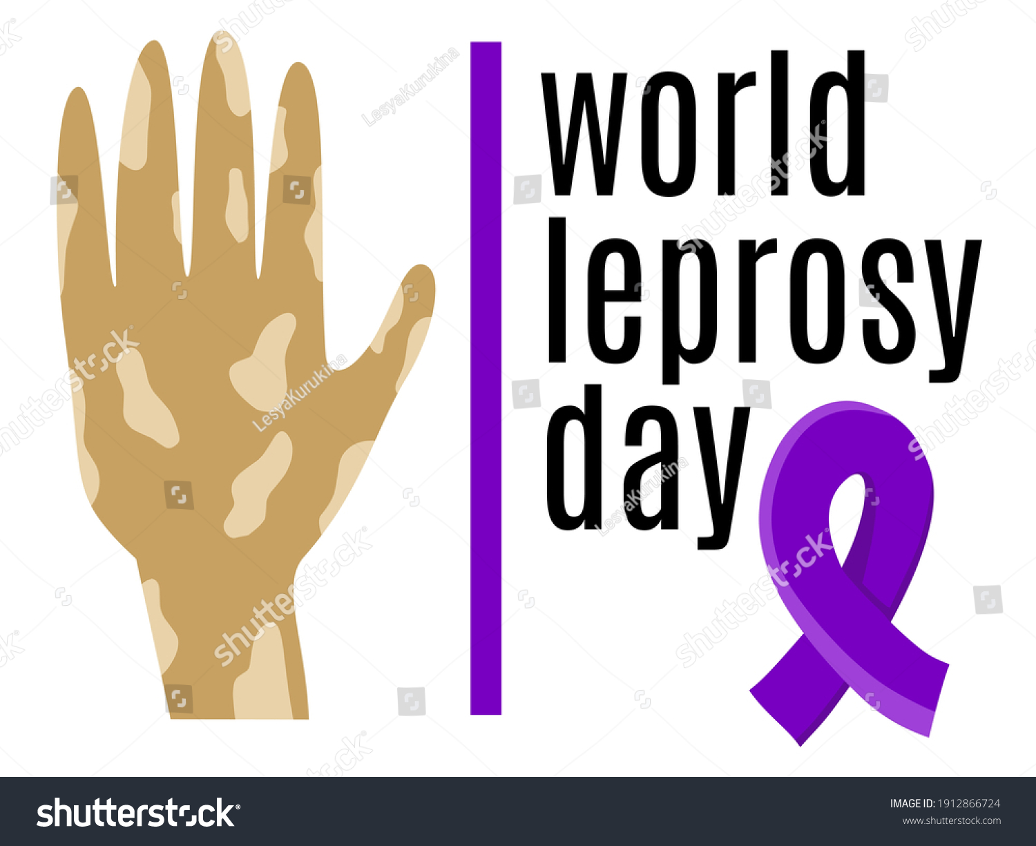 Leprosy Simple Flat Graphics World Leper Stock Vector (Royalty Free ...