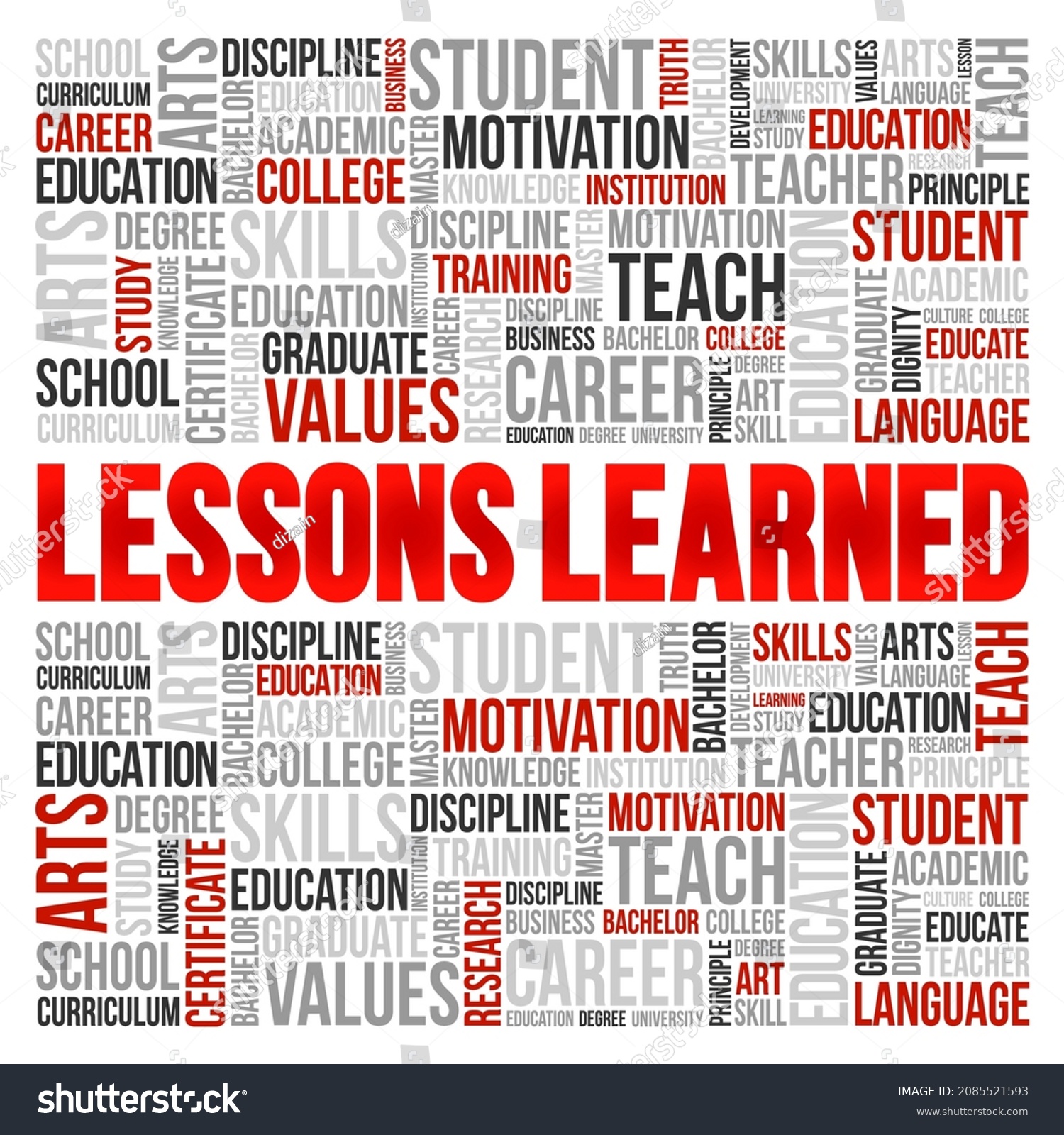 Lessons Learned Word Cloud Education Concept Stock Vector (Royalty Free ...