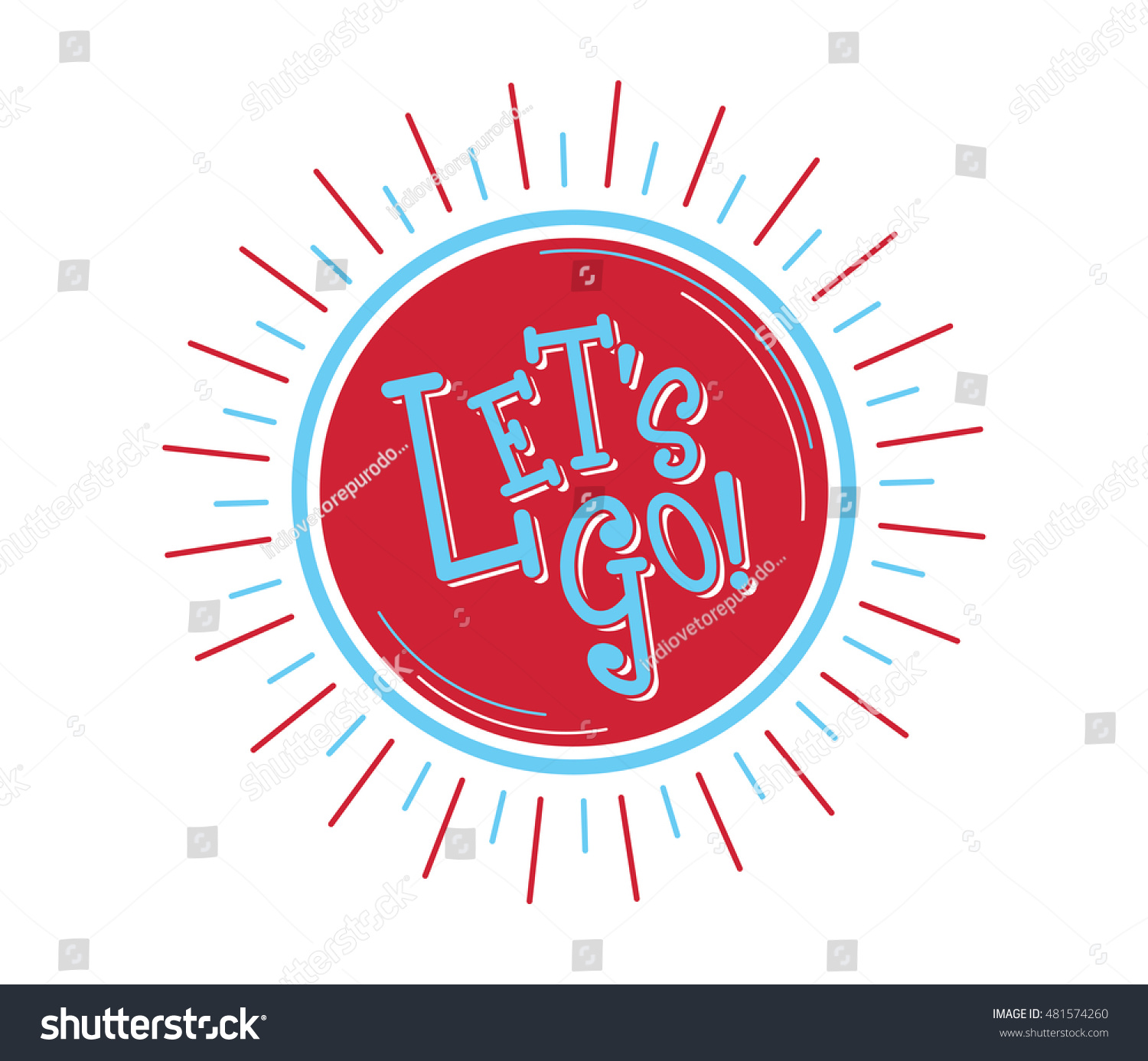 Lets Go Pop Art Style Sunrays Stock Vector (Royalty Free) 481574260 ...