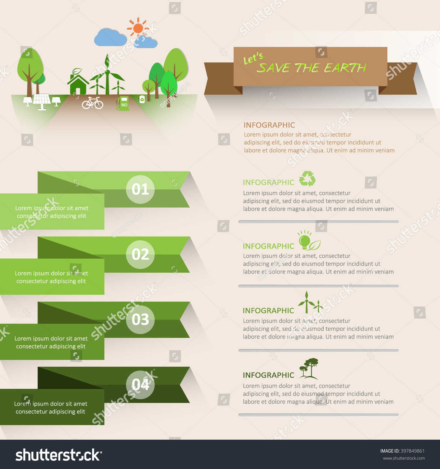 Lets Save Earth Ecology Concept Infographics: стоковая векторная ... Lets Save Earth Ecology Concept Infographics: стоковая векторная ...
