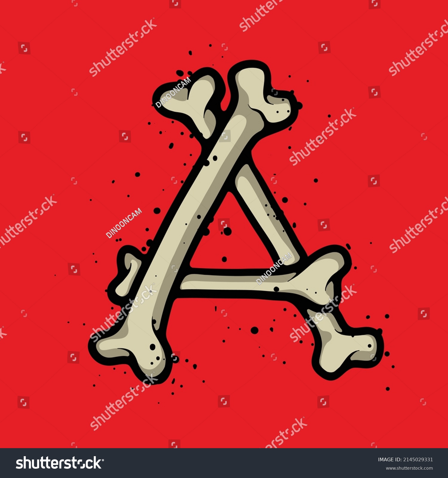 Letter Bone Cartoon Vector Illustration Stock Vector (Royalty Free ...