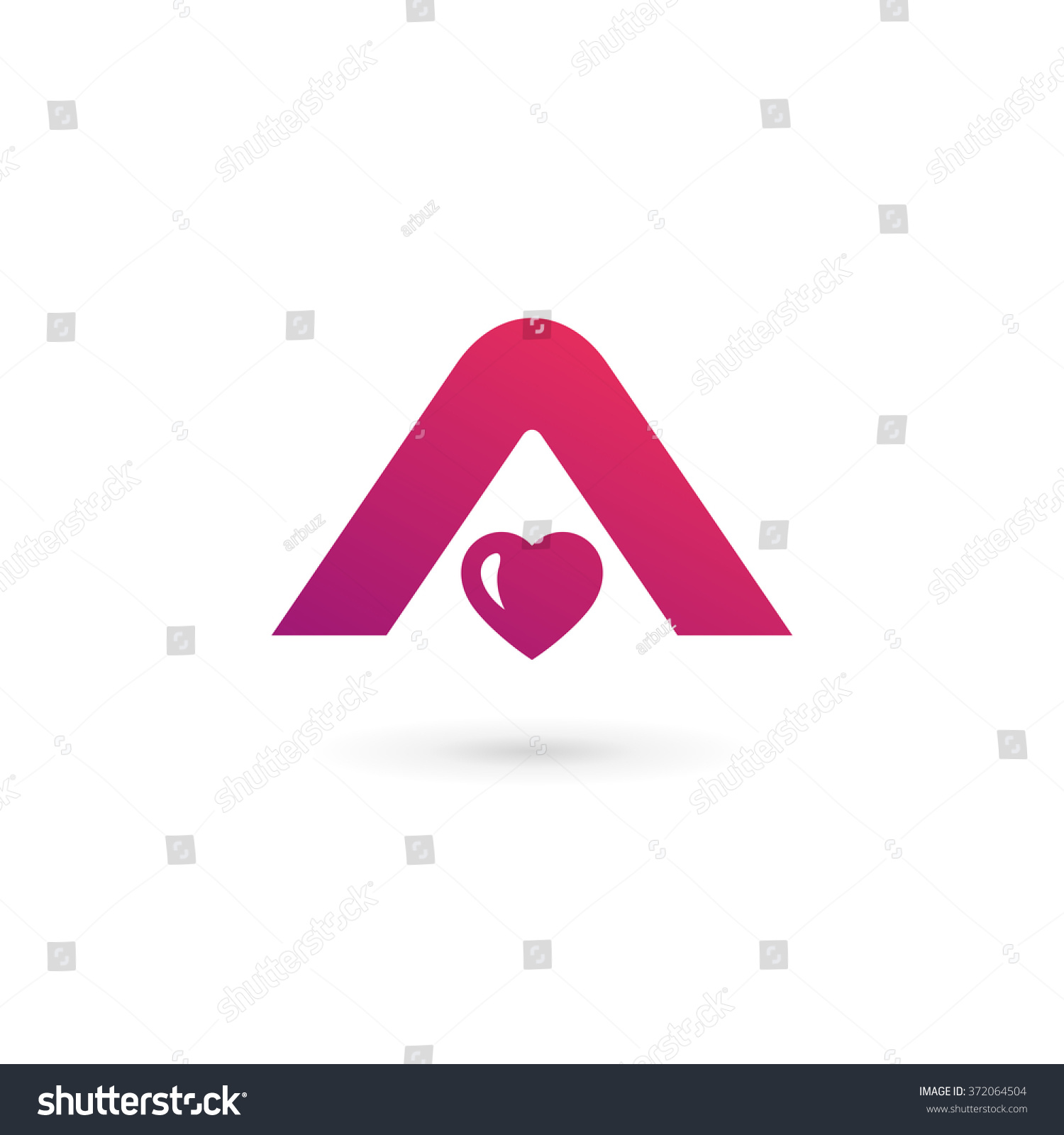 Letter Heart Logo Icon Design Template Stock Vector (Royalty Free ...