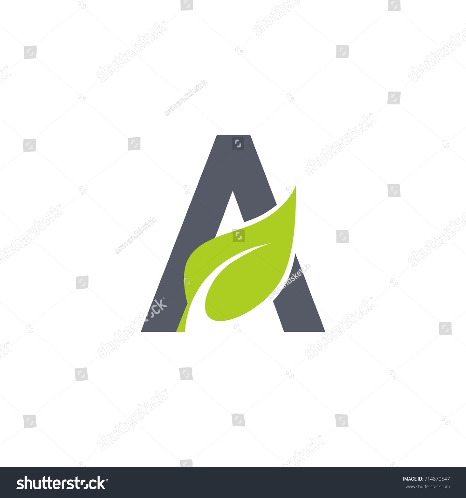 Letter Leaf Logo Stock Vector (Royalty Free) 714870547