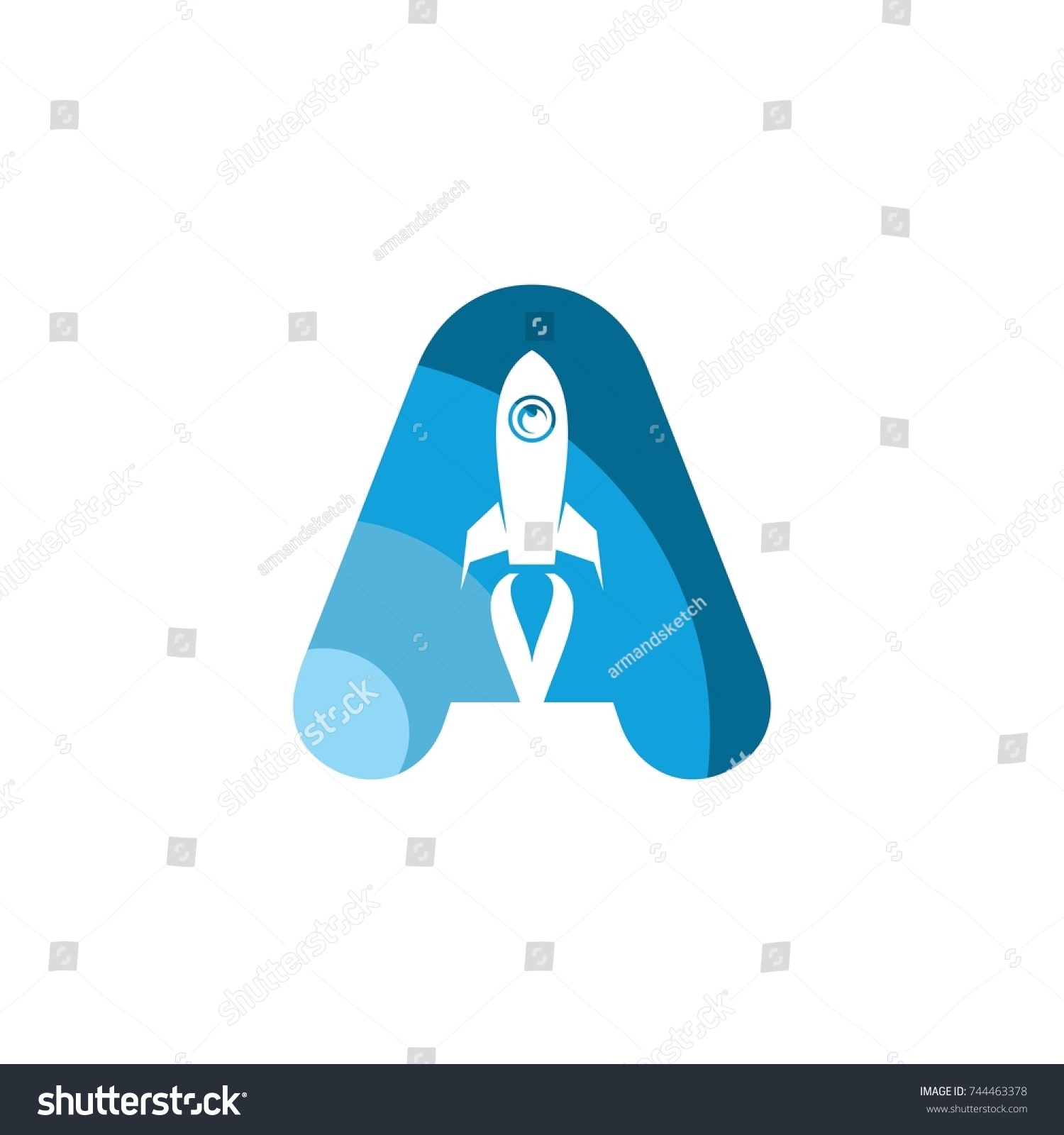 Letter Rocket Logo Stock Vector (Royalty Free) 744463378 | Shutterstock