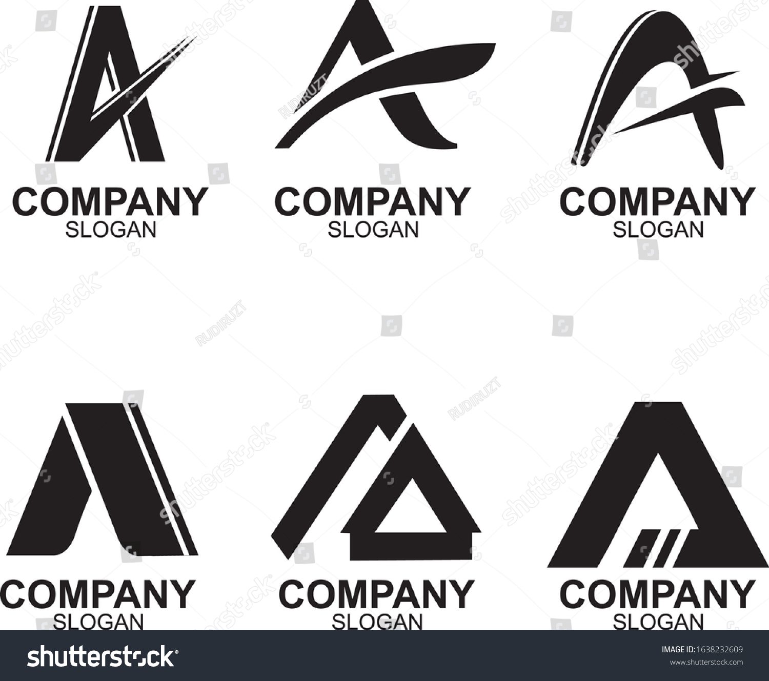 Letter Template Logo Black Vector Stock Vector (Royalty Free) 1638232609