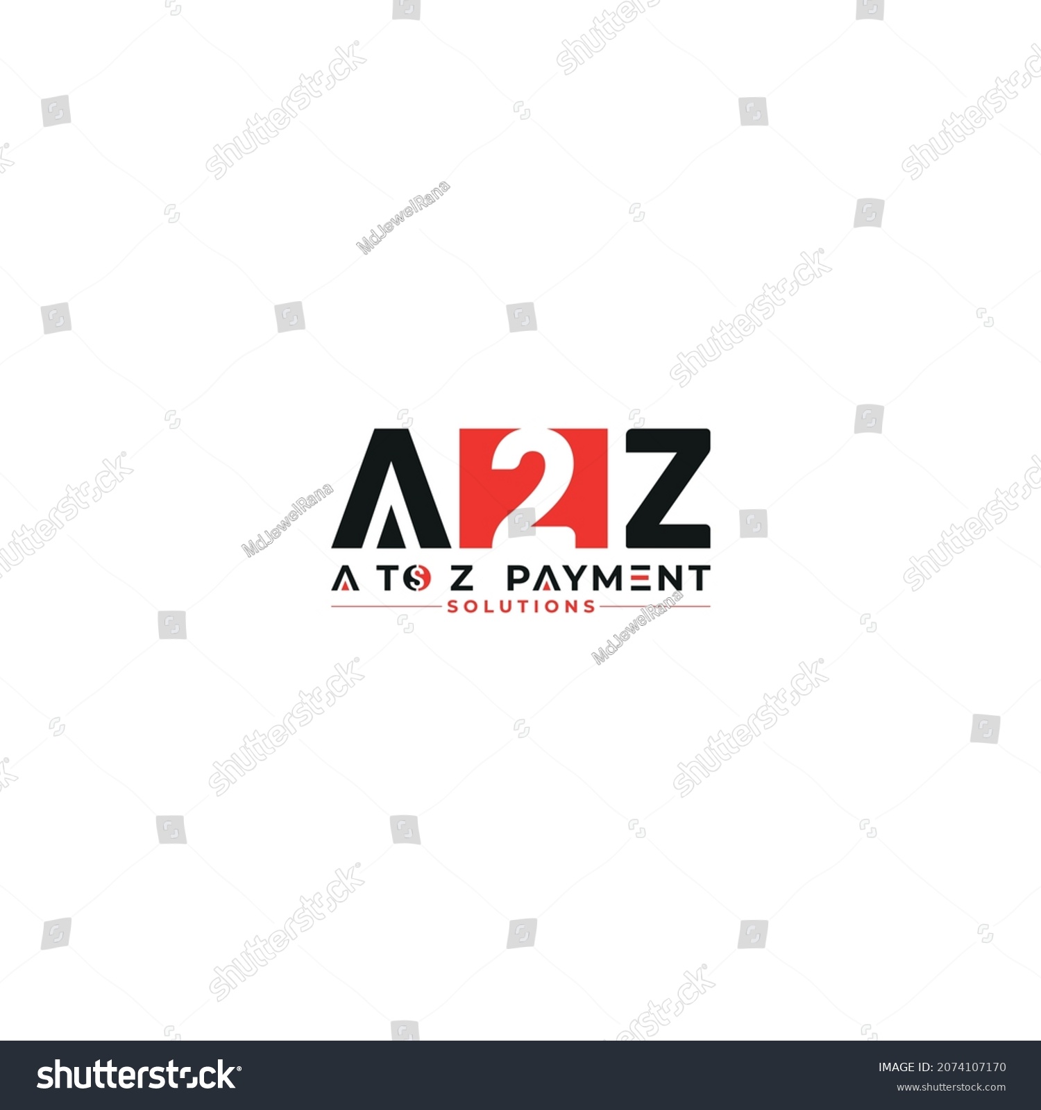 Letter A2z Logo Design Vector: vetor stock (livre de direitos) 2074107170