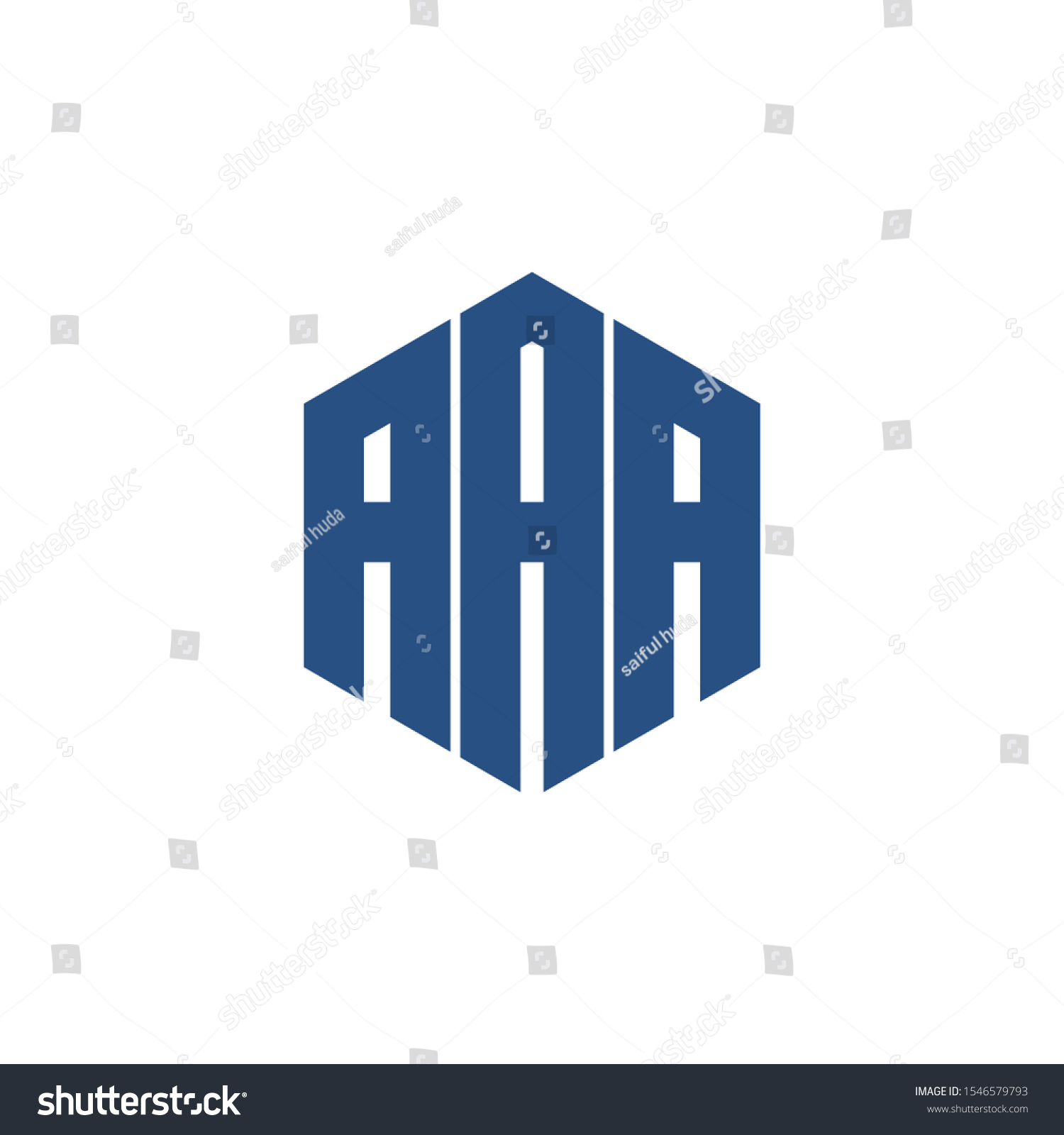 Letter Aaa Simple Hexagon Logo Design Stock Vector (Royalty Free ...