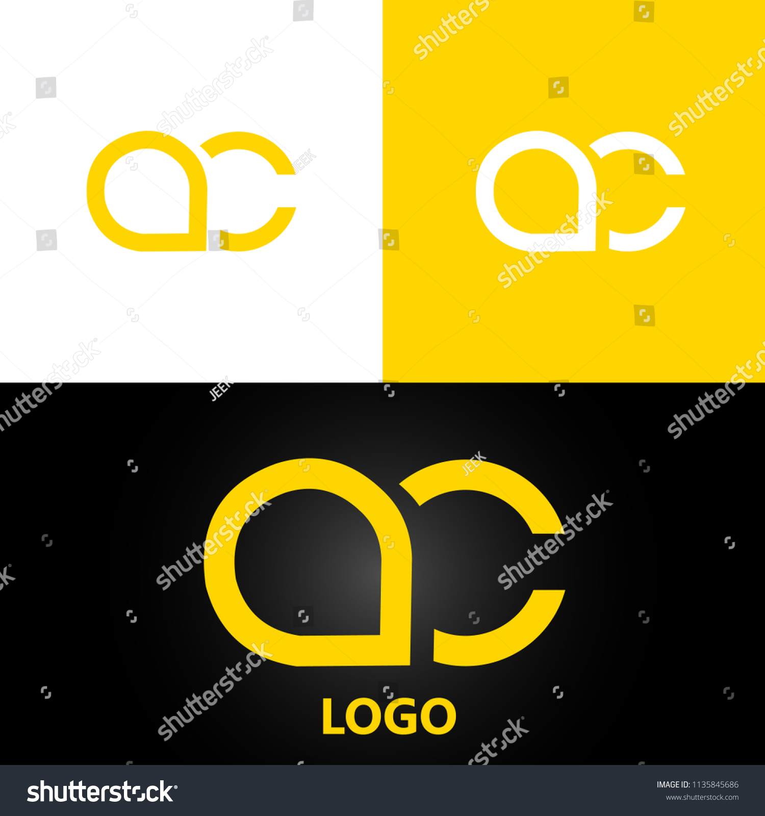 Letter Ac Logo Design Template Element Stock Vector (Royalty Free ...