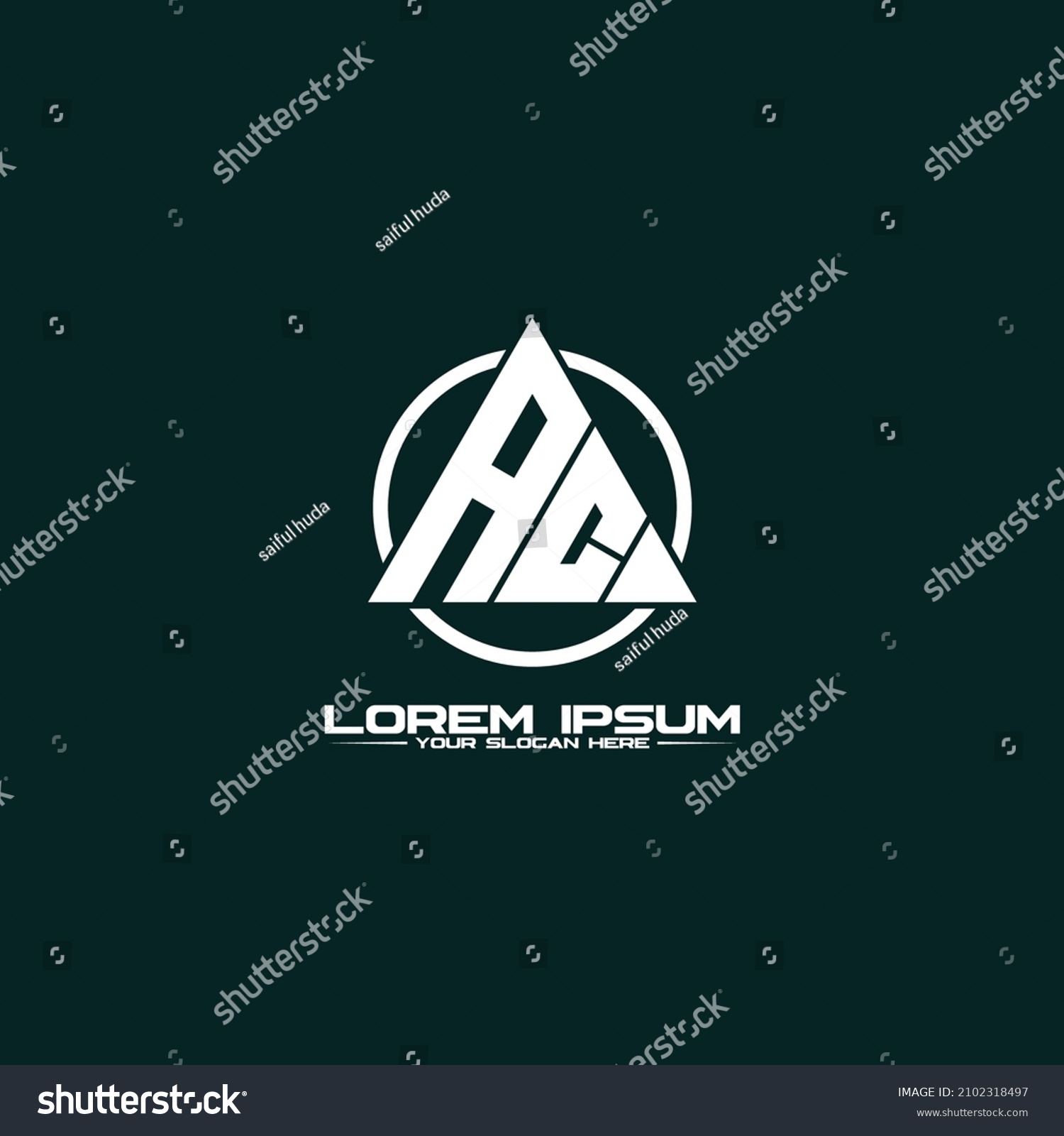 Letter Ac Triangle Logo Design Vector Stock Vector (Royalty Free ...