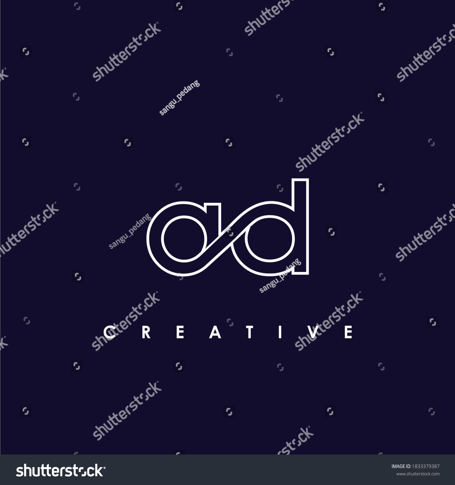 Letter Ad Logo Design Template Elements Stock Vector (Royalty Free ...