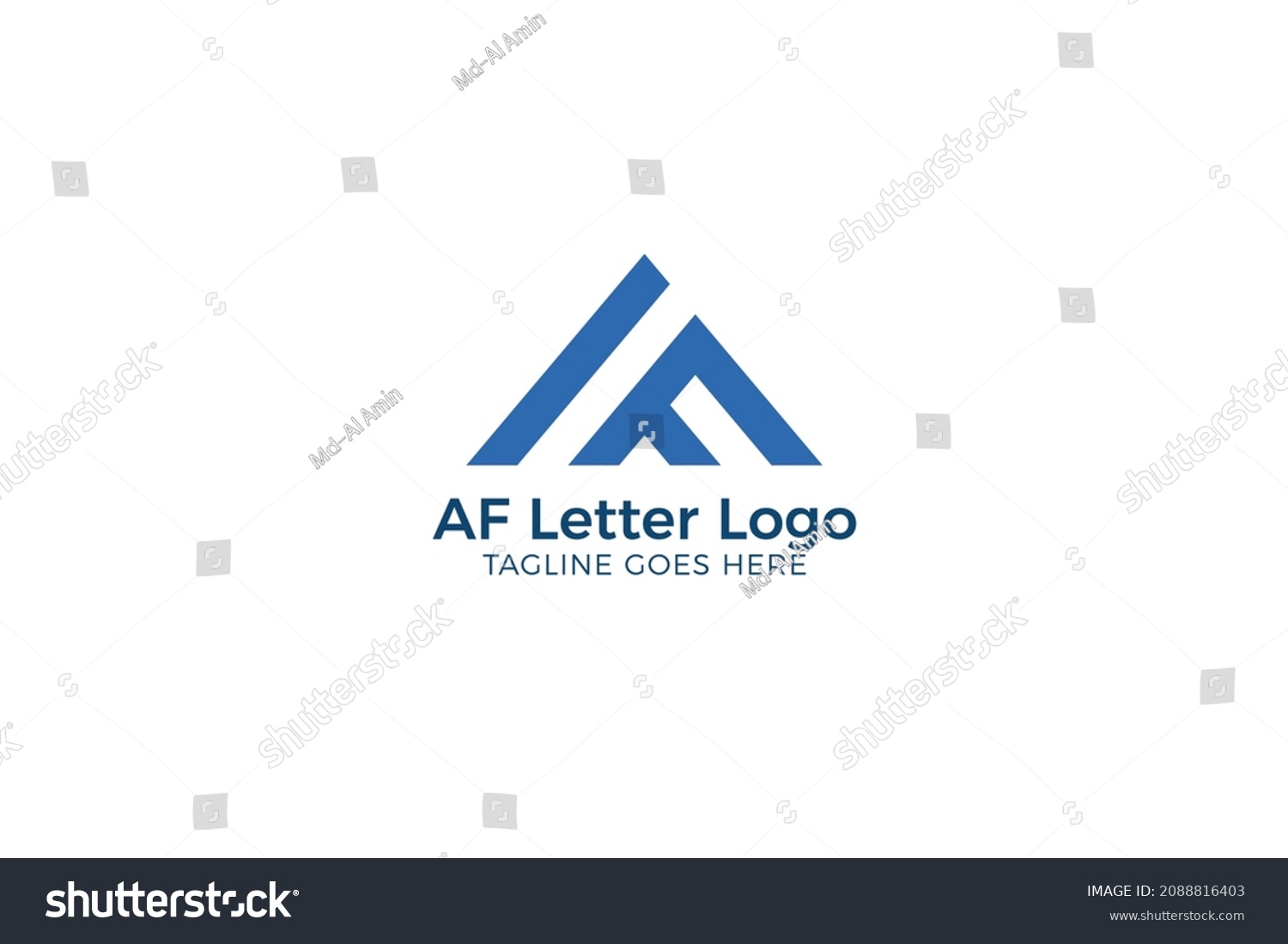 Letter Af Logo Design Vector Template Stock Vector (Royalty Free ...