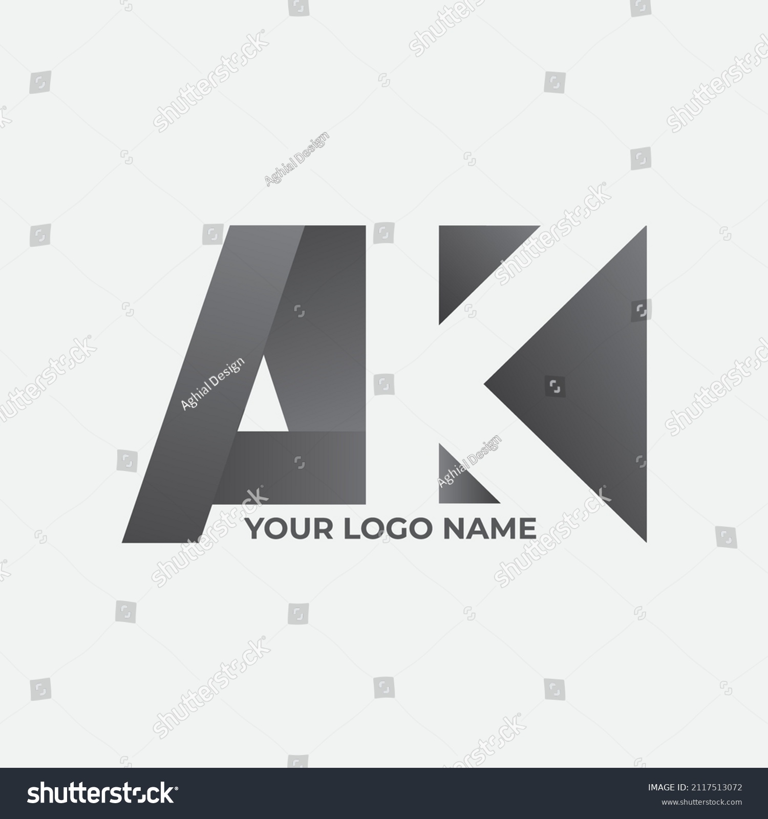 Letter Ak Logo Design Template Stock Vector (Royalty Free) 2117513072 ...