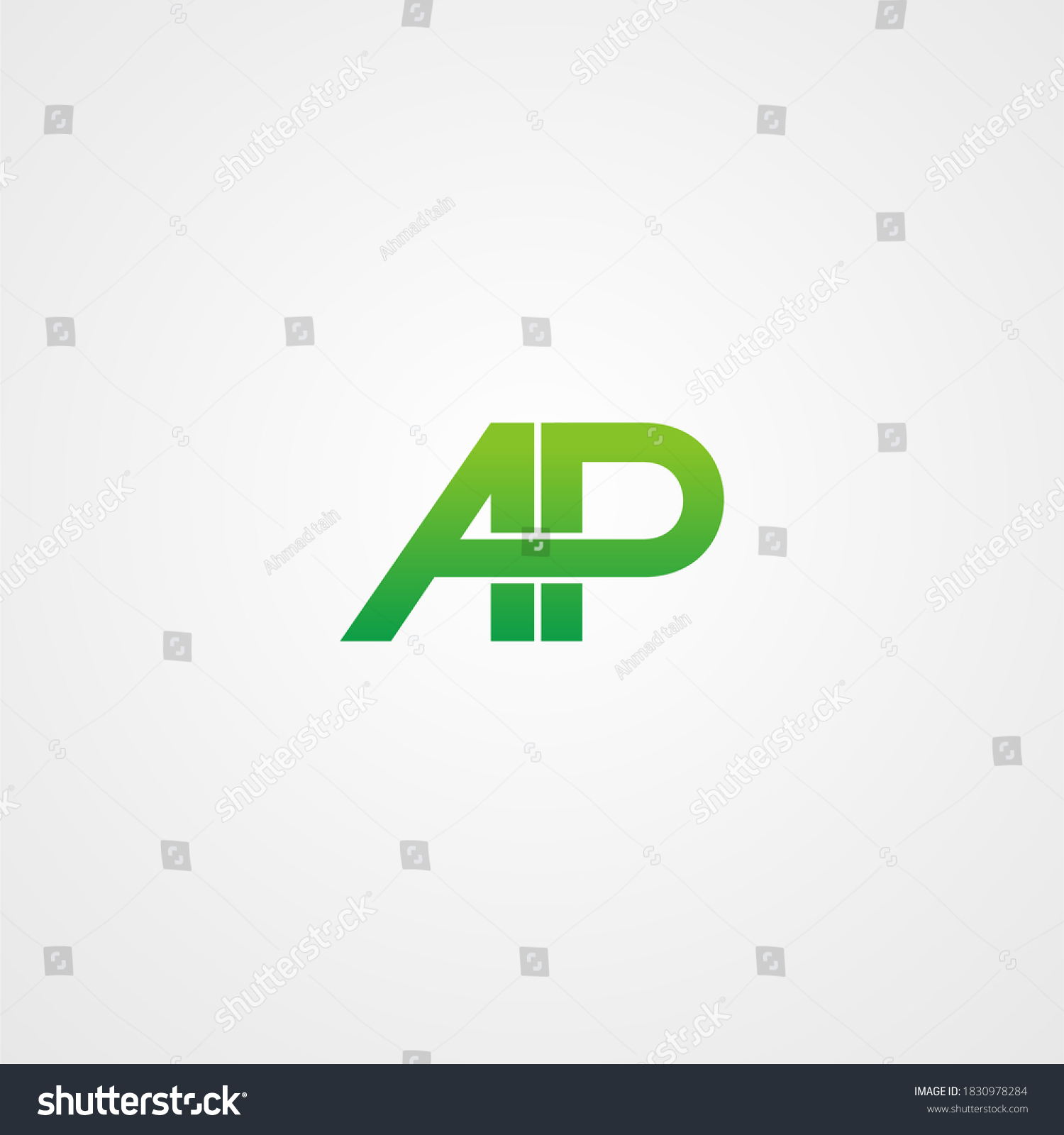 Letter Ap Logo Design Template Elements Stock Vector (Royalty Free ...