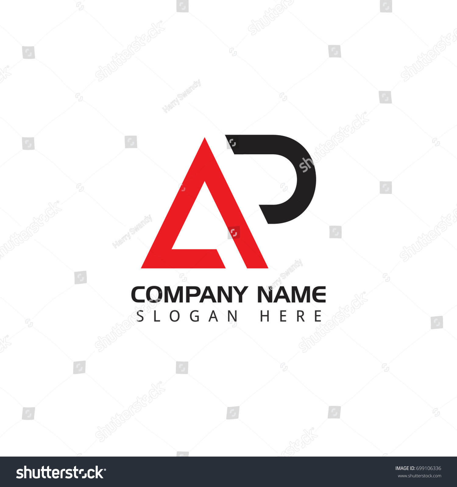Letter Ap Logo Design Template Elements Stock Vector (Royalty Free ...