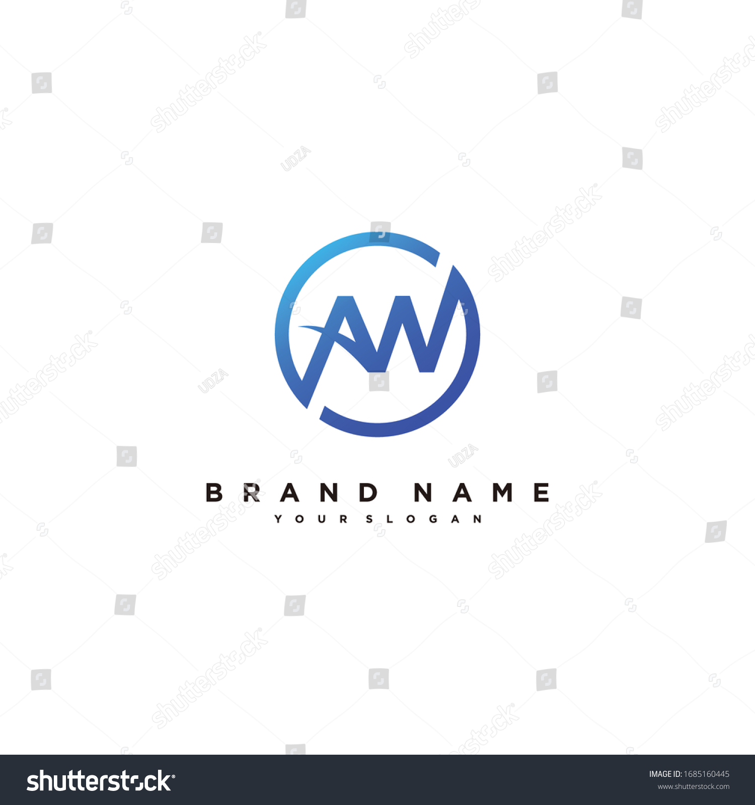 Letter Aw Logo Design Vector Template Stock Vector (Royalty Free ...