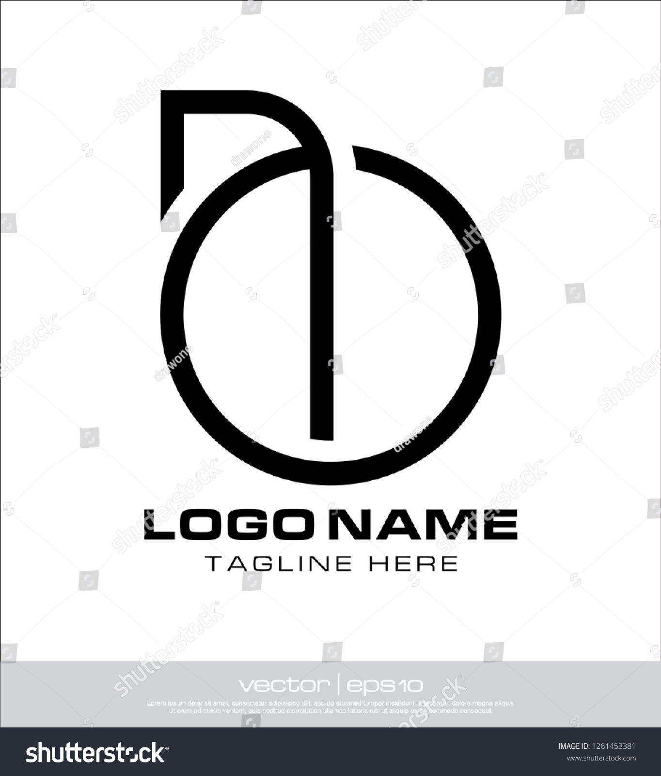 Letter B Abstract Logo Template Stock Vector (Royalty Free) 1261453381 ...