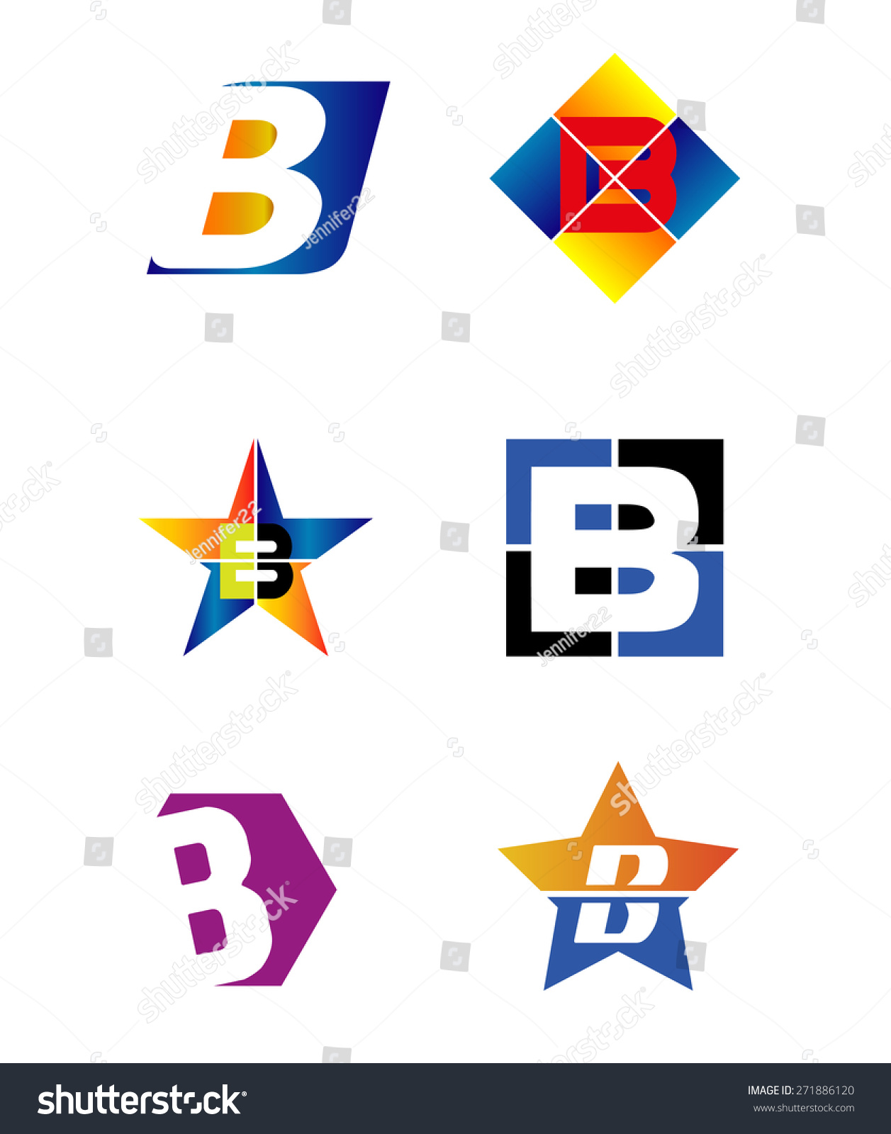 Letter B Alphabet Logo Vector Stock Vector (Royalty Free) 271886120 ...