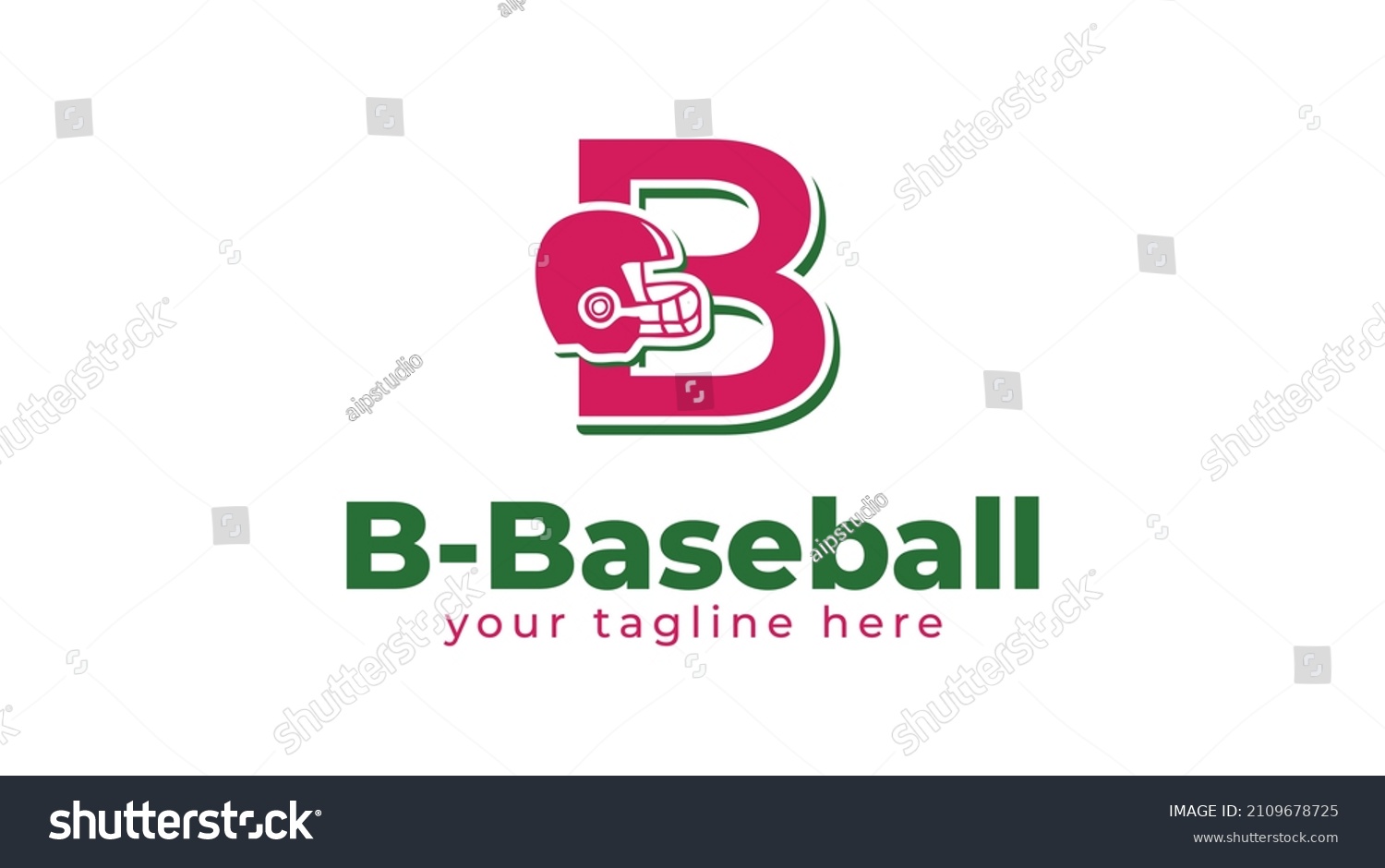 Letter B Baseball Logo Design Vector Stock Vector (Royalty Free) 2109678725