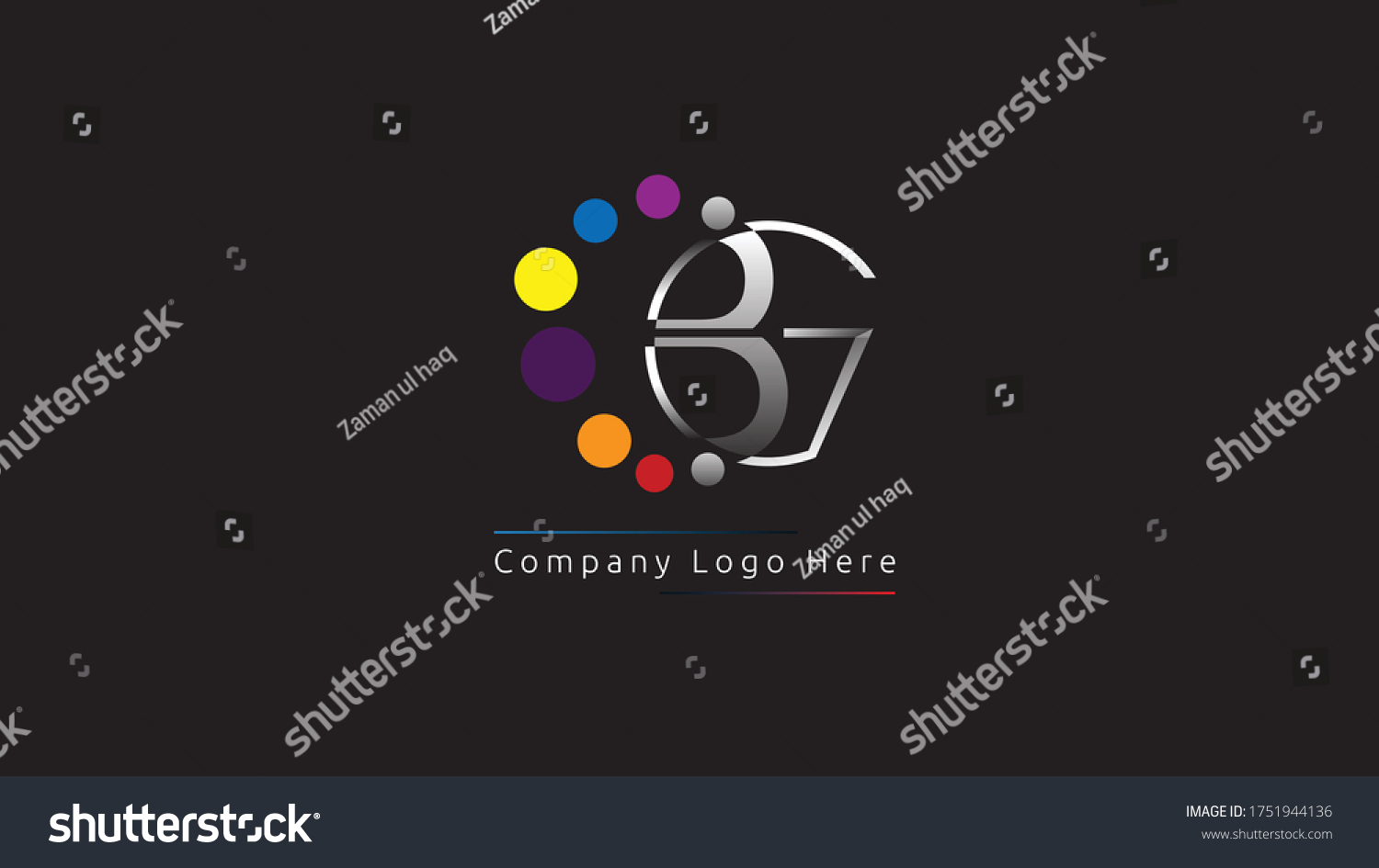 Letter B G Logo Design Template Stock Vector (Royalty Free) 1751944136 ...