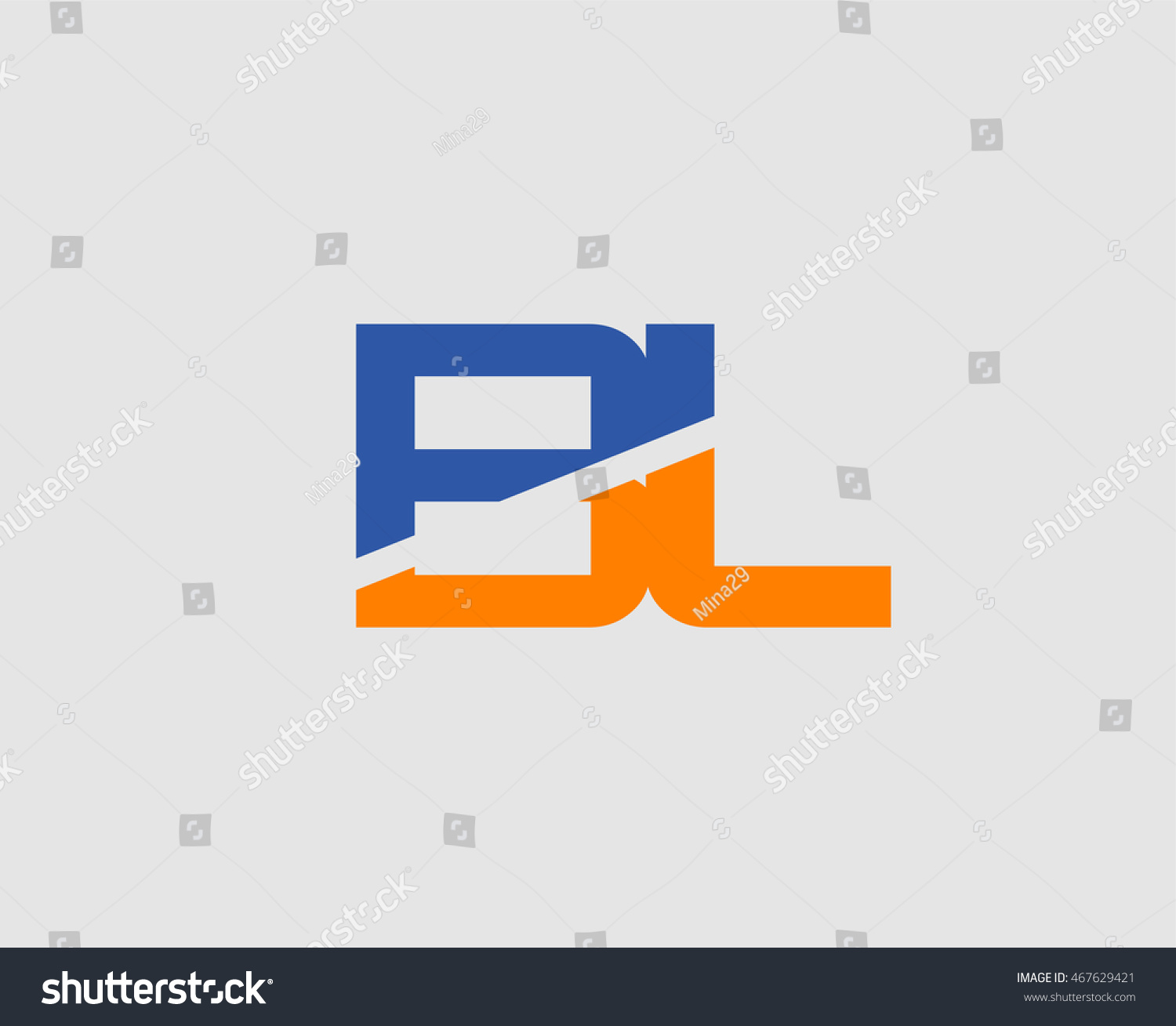 Letter B L Logo Vector: vector de stock (libre de regalías) 467629421