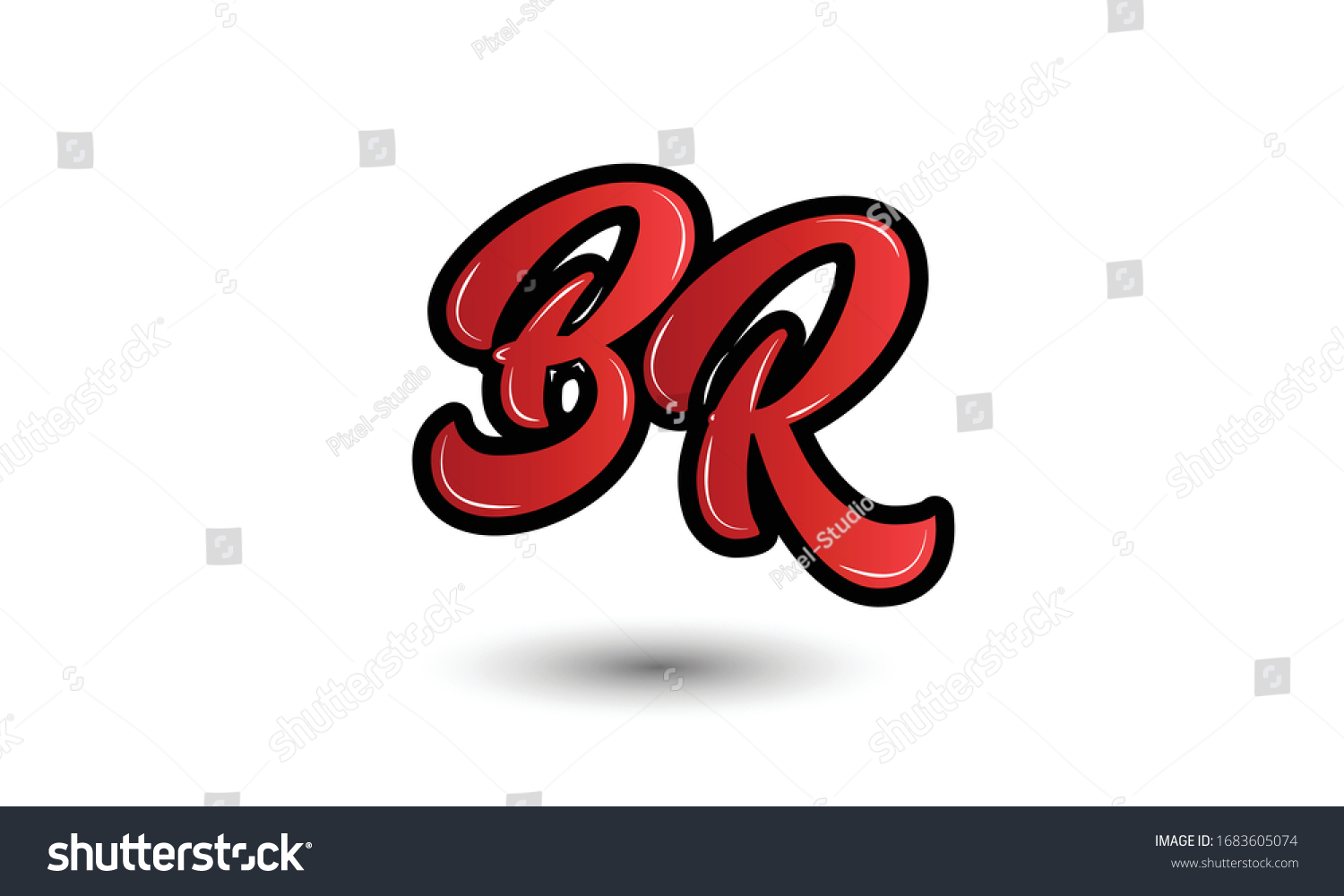 logotipo de letra B y R: vector de stock (libre de regalías) 1683605074