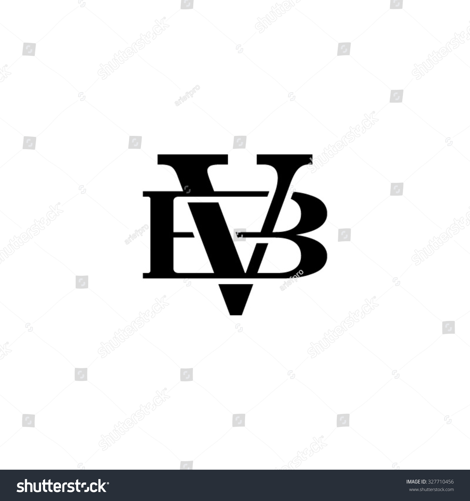 Letter B V Monogram Logo: เวกเตอร์สต็อก (ปลอดค่าลิขสิทธิ์) 327710456 ...