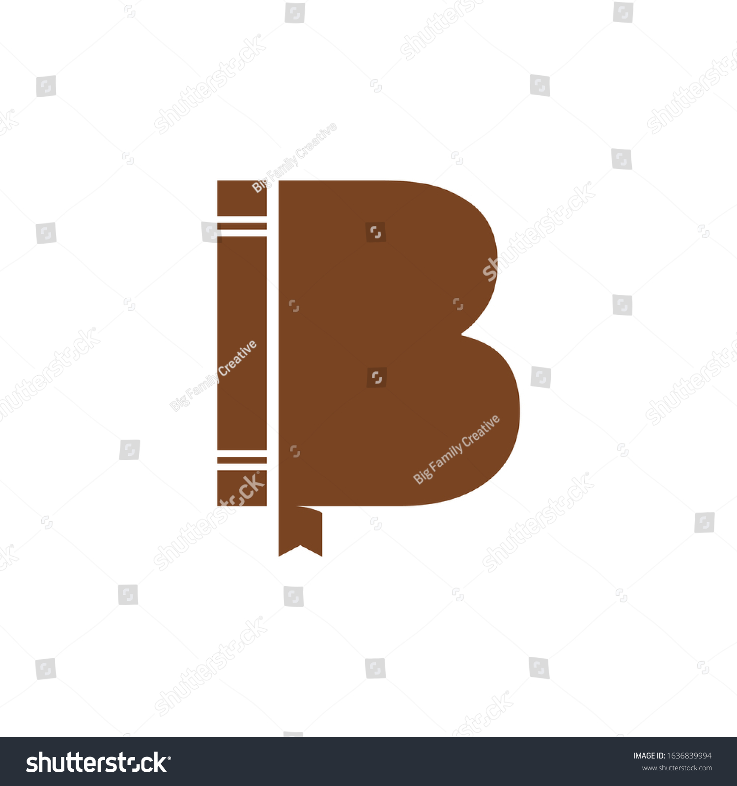 Letter B Book Logo Vector Stock Vector (Royalty Free) 1636839994