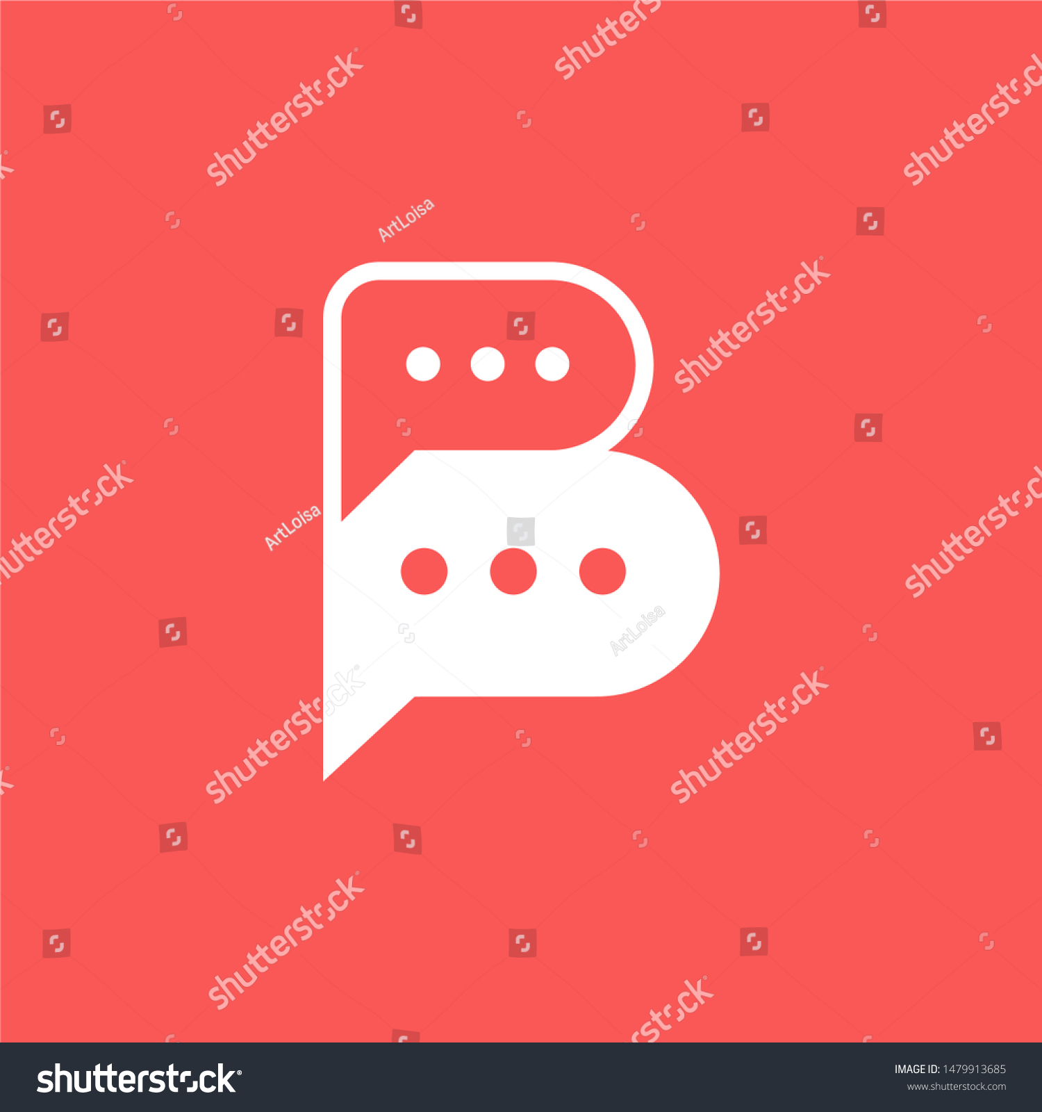 Letter B Bubble Chat Logo Icon Stock Vector (Royalty Free) 1479913685