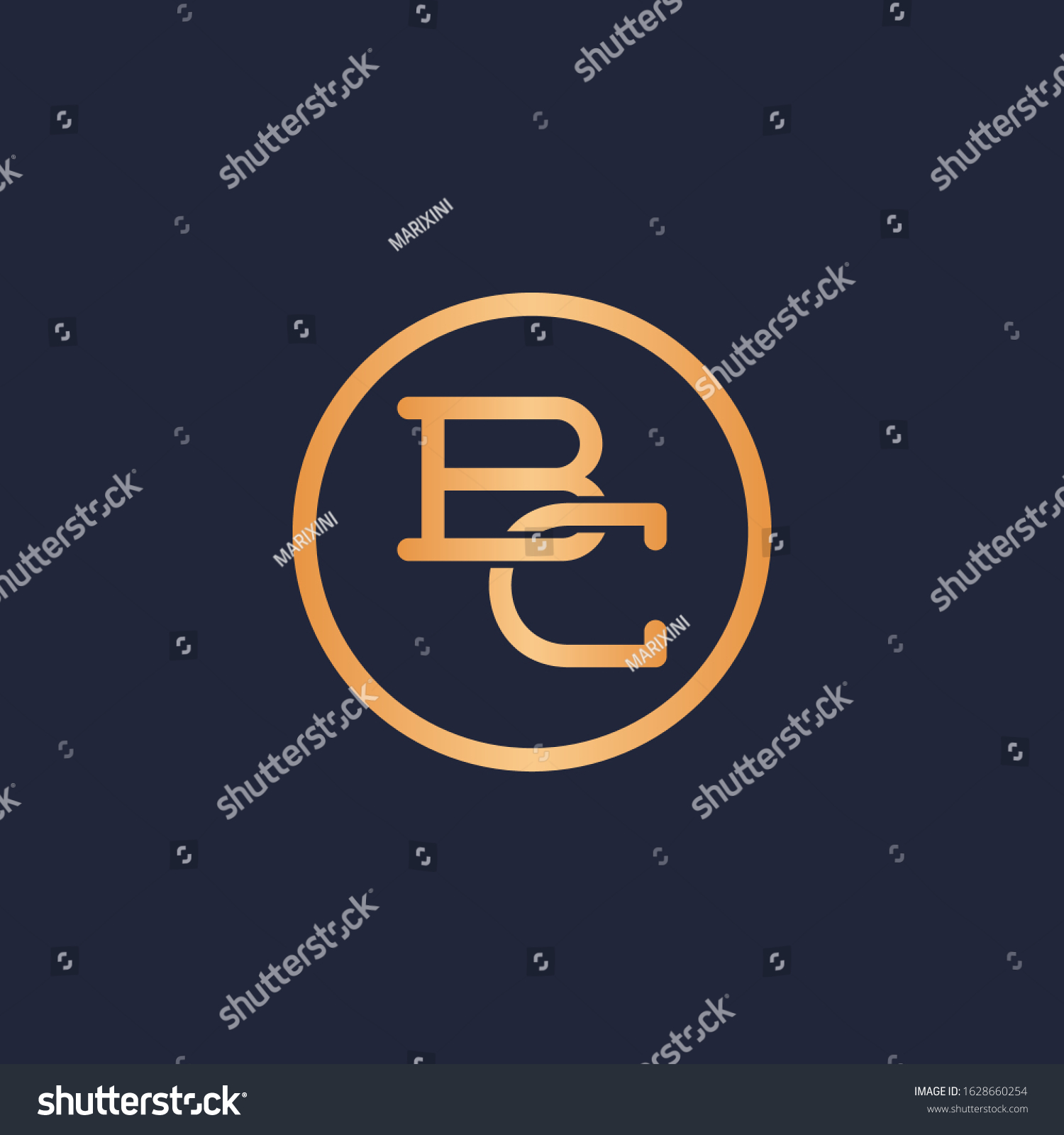 Letter B C Monogram Logo Inside Stock Vector (Royalty Free) 1628660254 ...