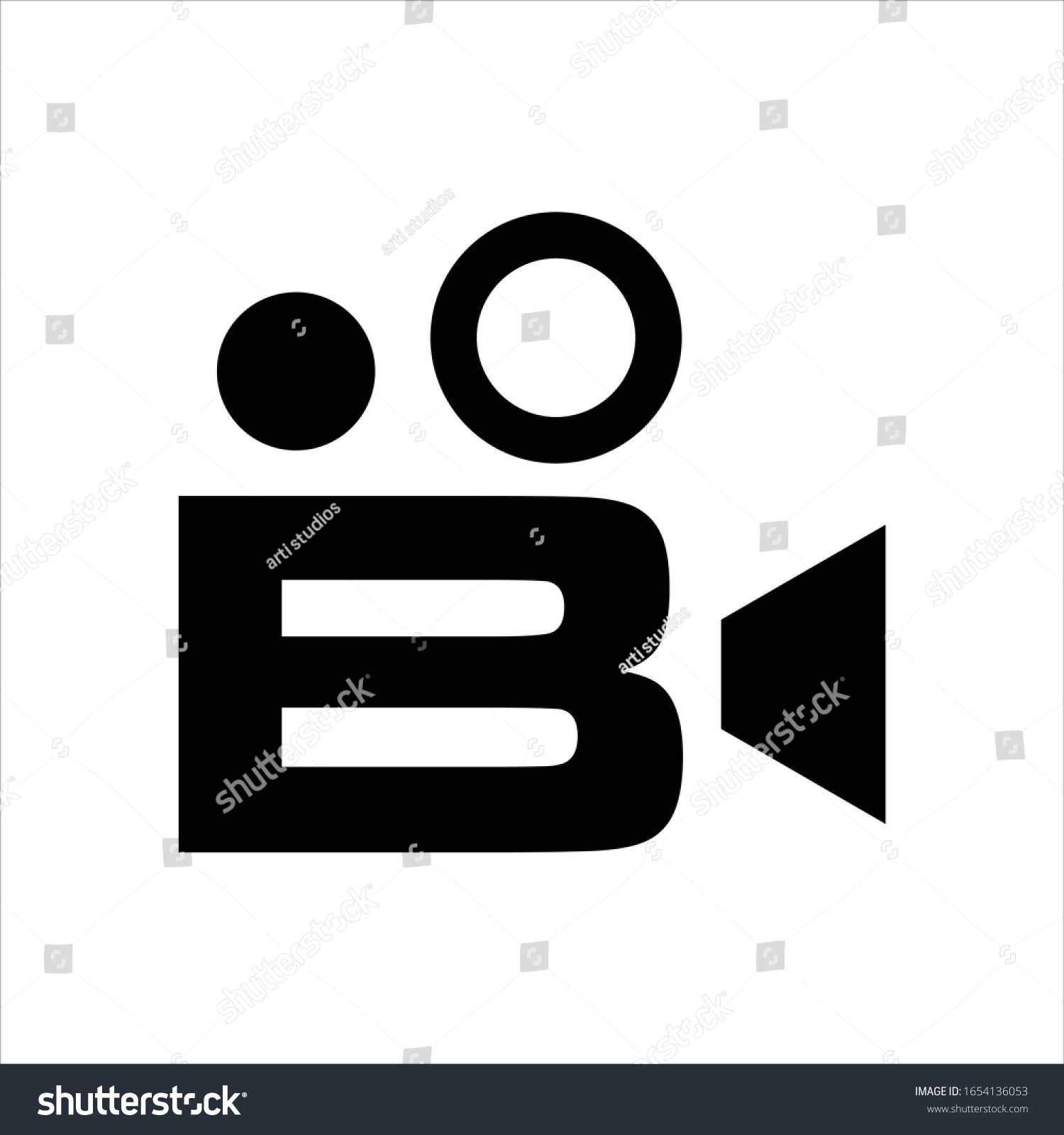 Letter B Cinema Logo Vector Stock Vector (Royalty Free) 1654136053