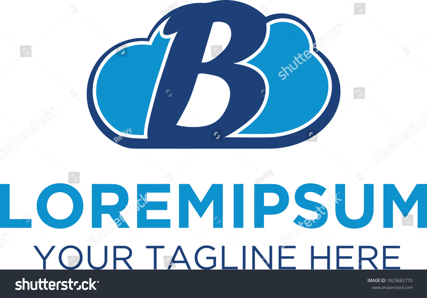 Letter B Cloud Logo Template Stock Vector (Royalty Free) 1823682770